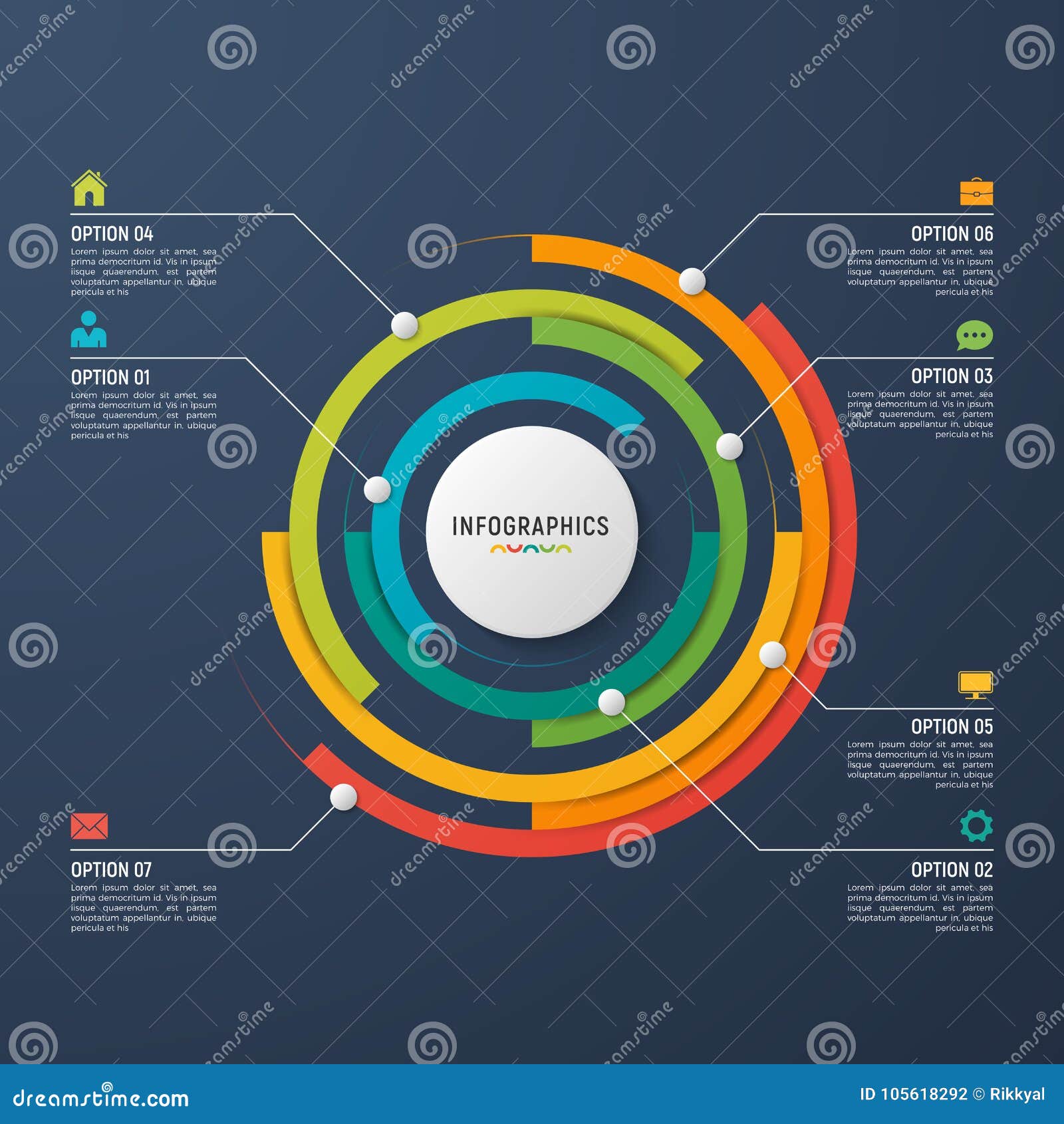 Vector Circle Chart Infographic Template for Data Visualization. Stock ...