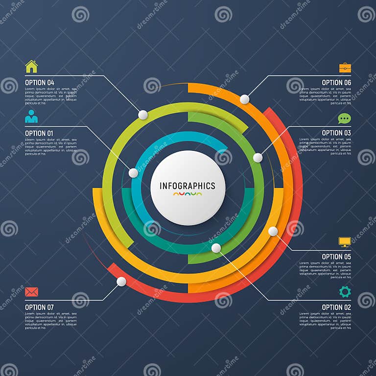 șablon Grafic Vectorial De Vizualizare a Diagramei în Cerc Pentru ...
