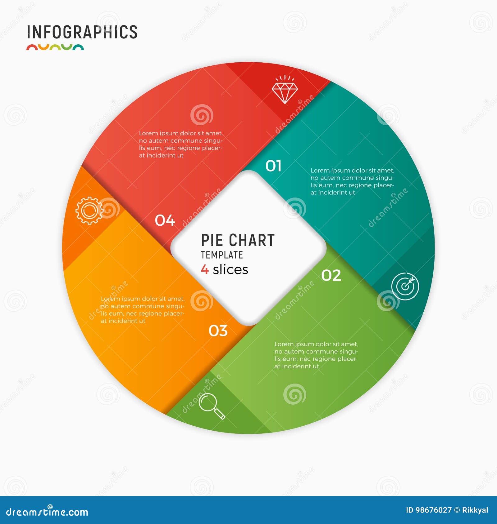 Vector Circle Chart Infographic Template. 4 Options, Steps, Part Stock ...