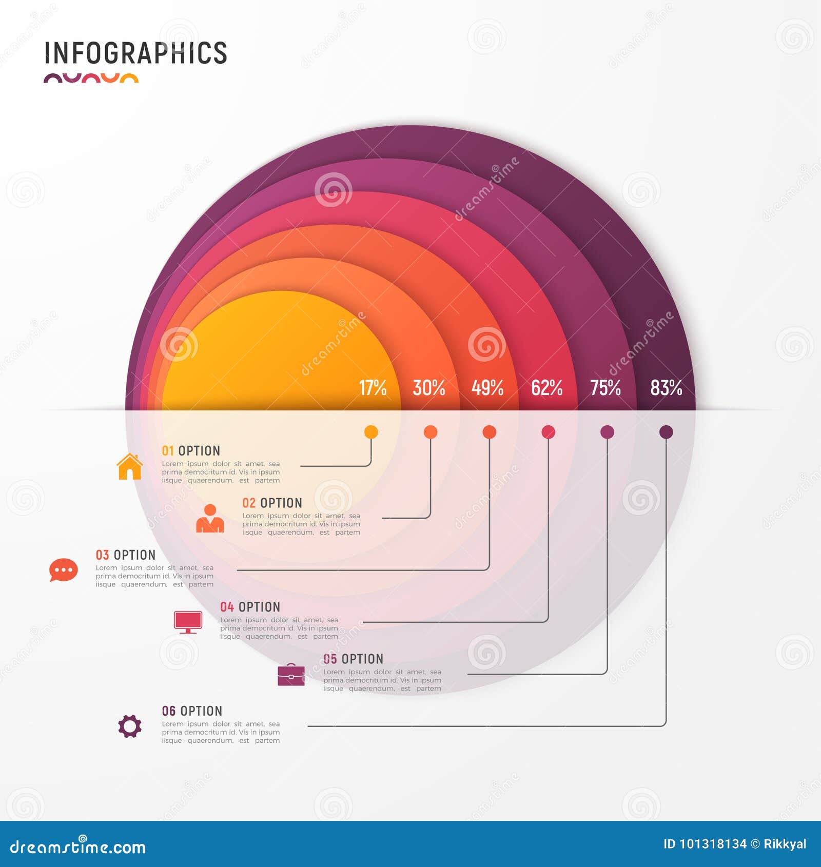 Vector Circle Chart Infographic Template for Presentations, Adve Stock ...