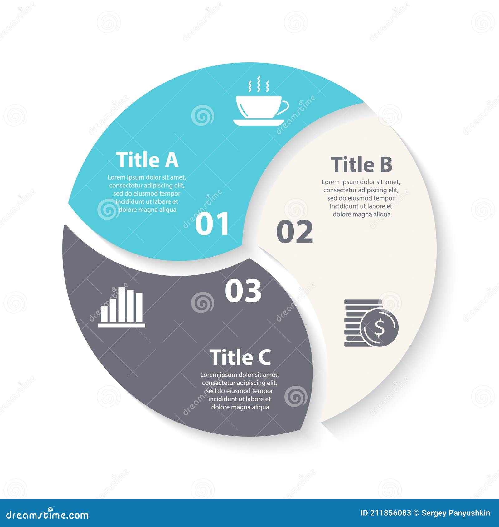 Vector Circle Chart Infographic Template for Round Cycle Diagram, Graph ...