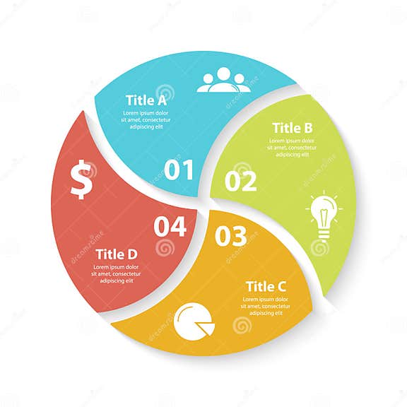Vector Circle Chart Infographic Template for Round Cycle Diagram, Graph ...