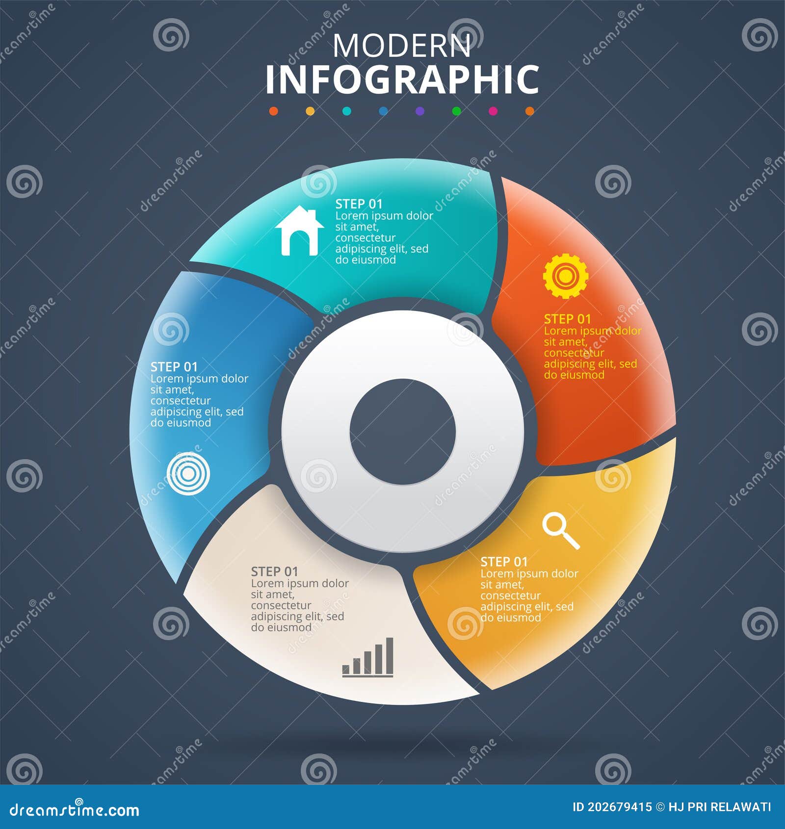 Vector Circle Chart Template for Infographics Stock Vector ...