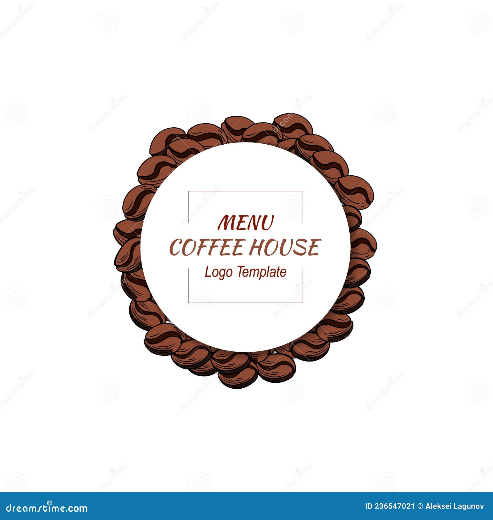 Circle With Coffee Tree Branches Sith Coffee Lettering Inside Vector ...