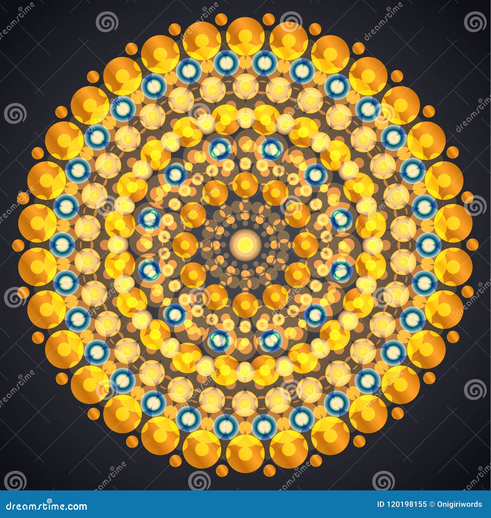 Colored Beautiful Mandala with Dots Stock Vector - Illustration of ...
