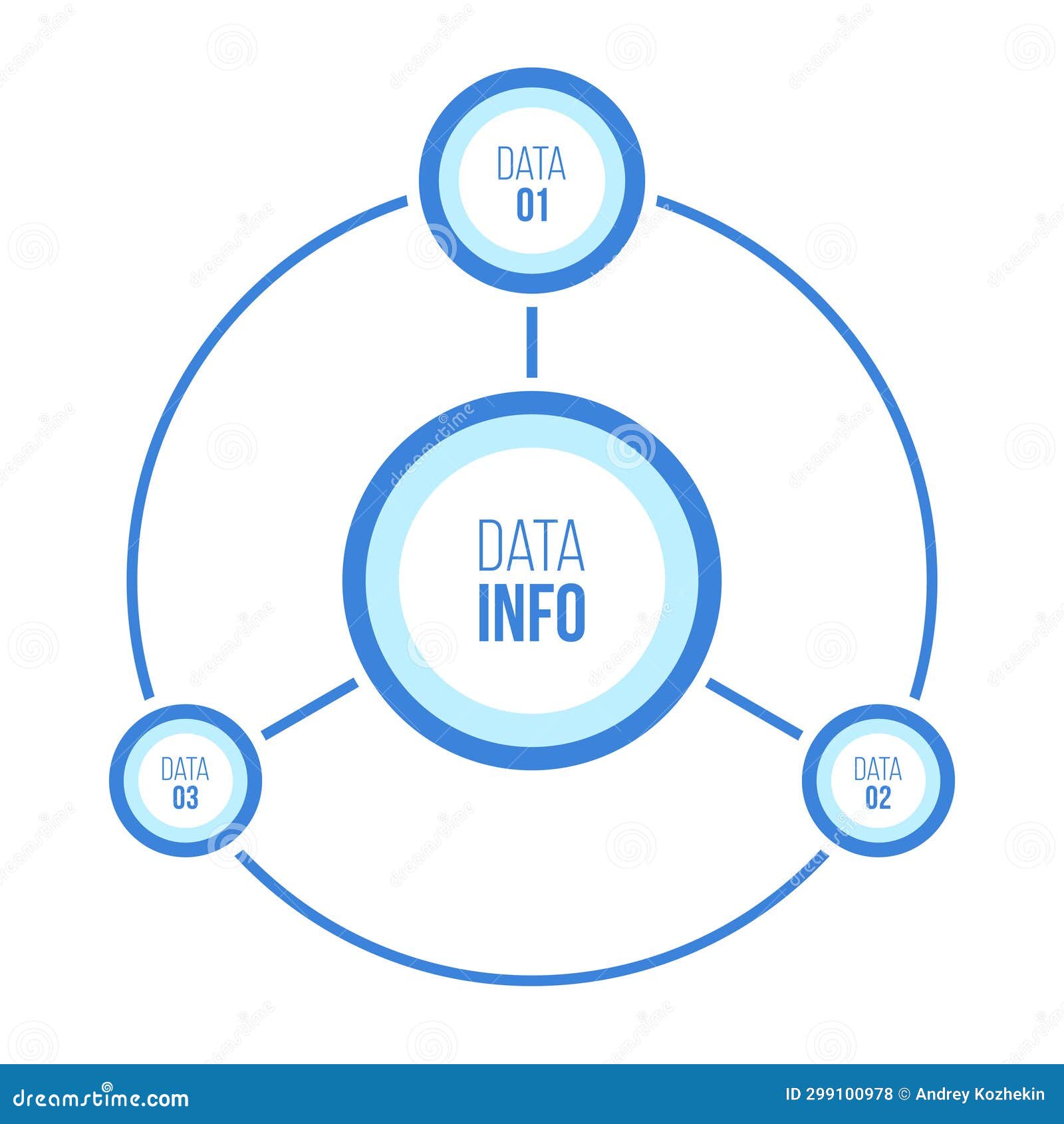Vector Circle Element for Infographic. Blue Color Template for Cycle ...