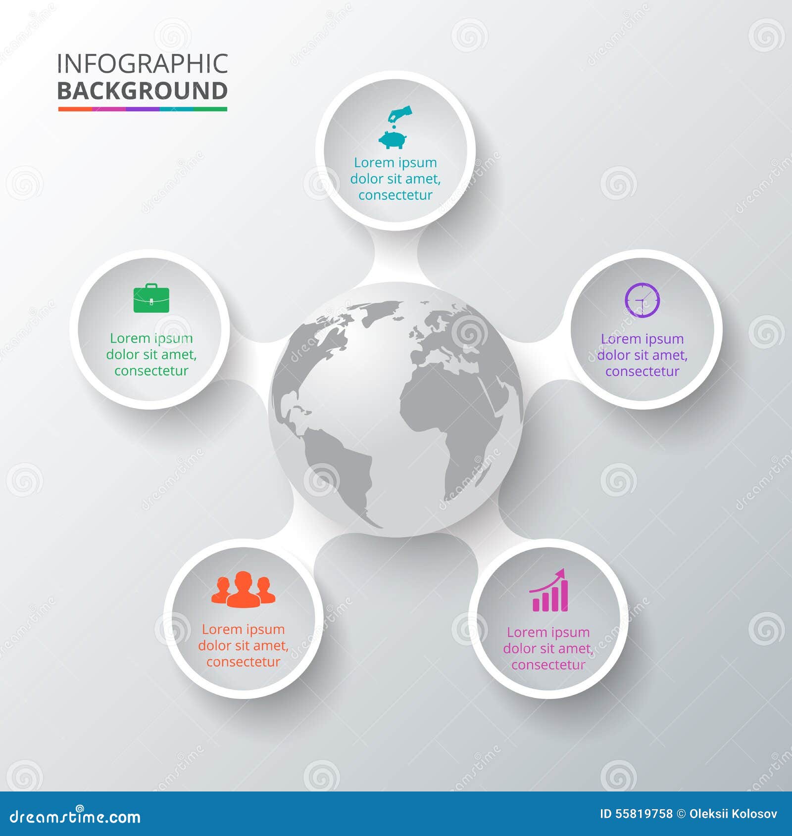 Vector Circle Elements with Earth for Infographic. Stock Vector ...