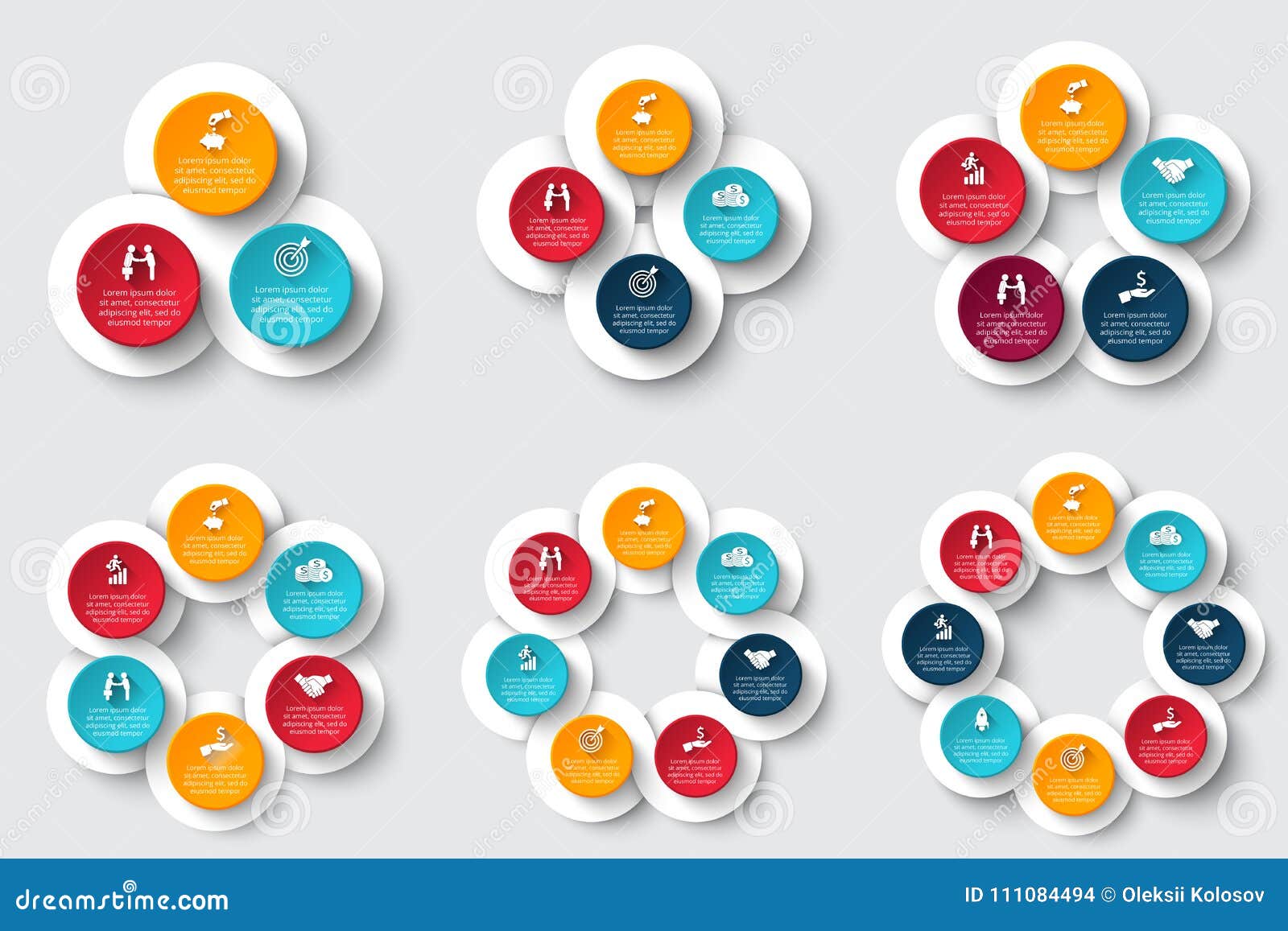 Vector Circle Elements Set for Infographic. Stock Vector - Illustration ...
