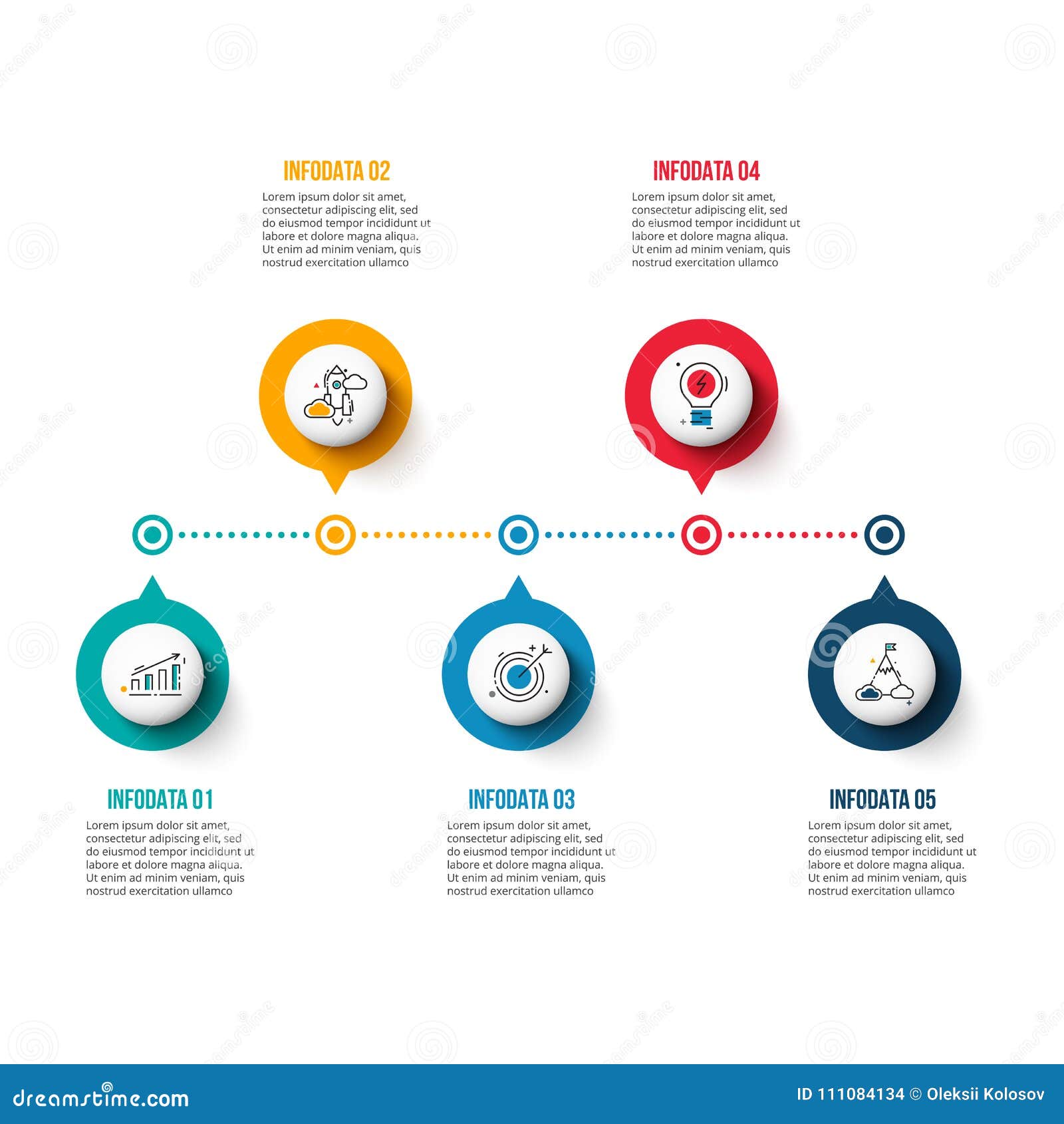Vector Circle Elements for Timeline Infographic. Stock Vector ...