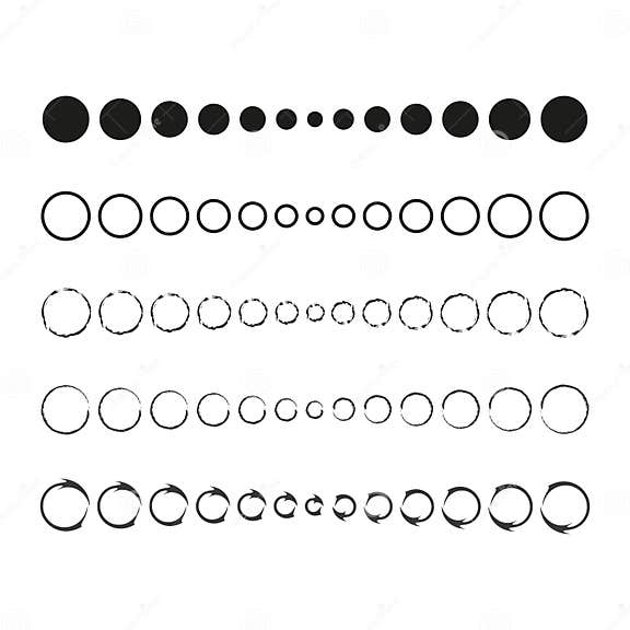 Vector Circle Elements. Varying Circle Sizes. Circular Shape ...