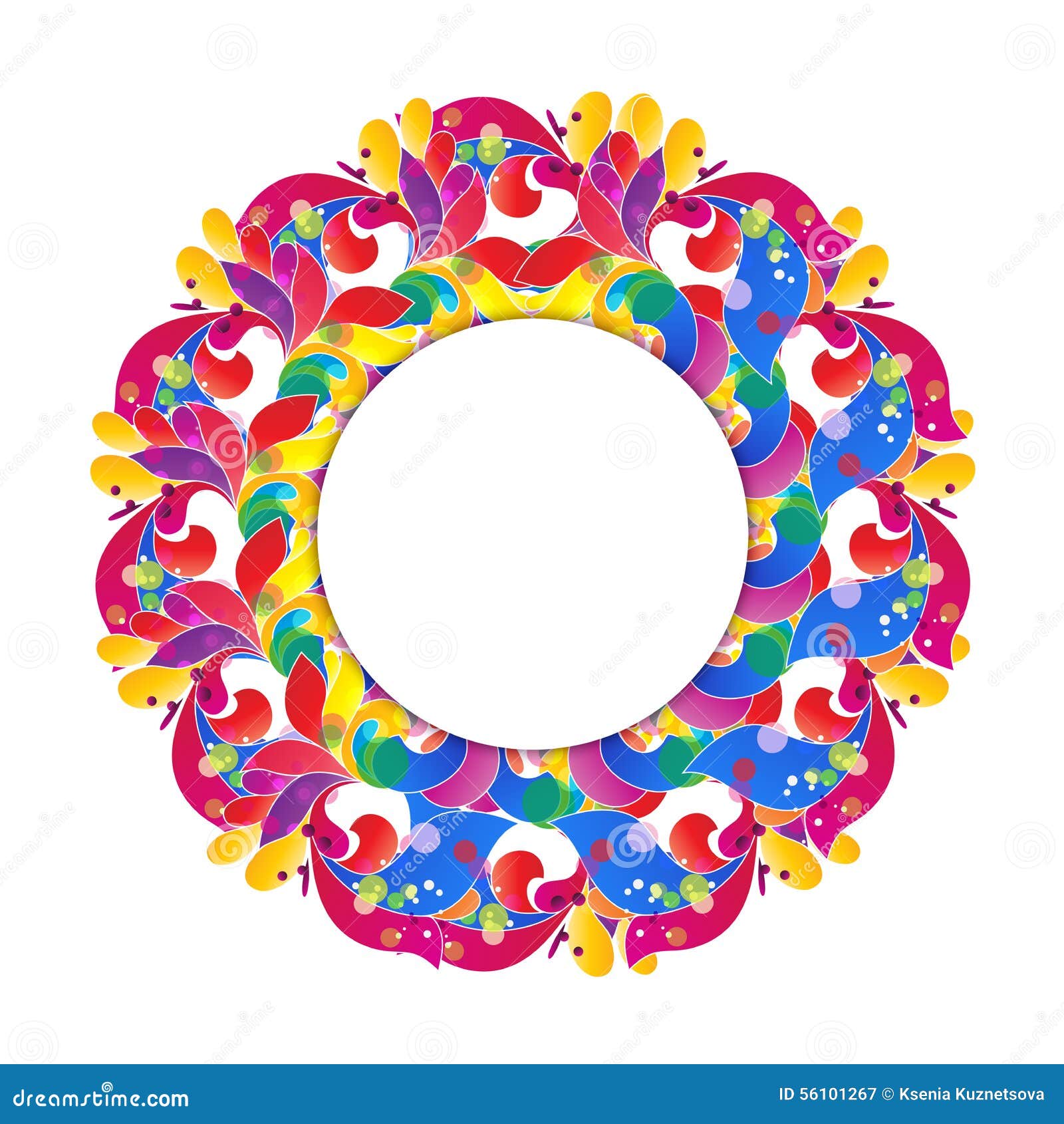 Vector Circle Floral Frame. Modern Design Element Stock Vector ...