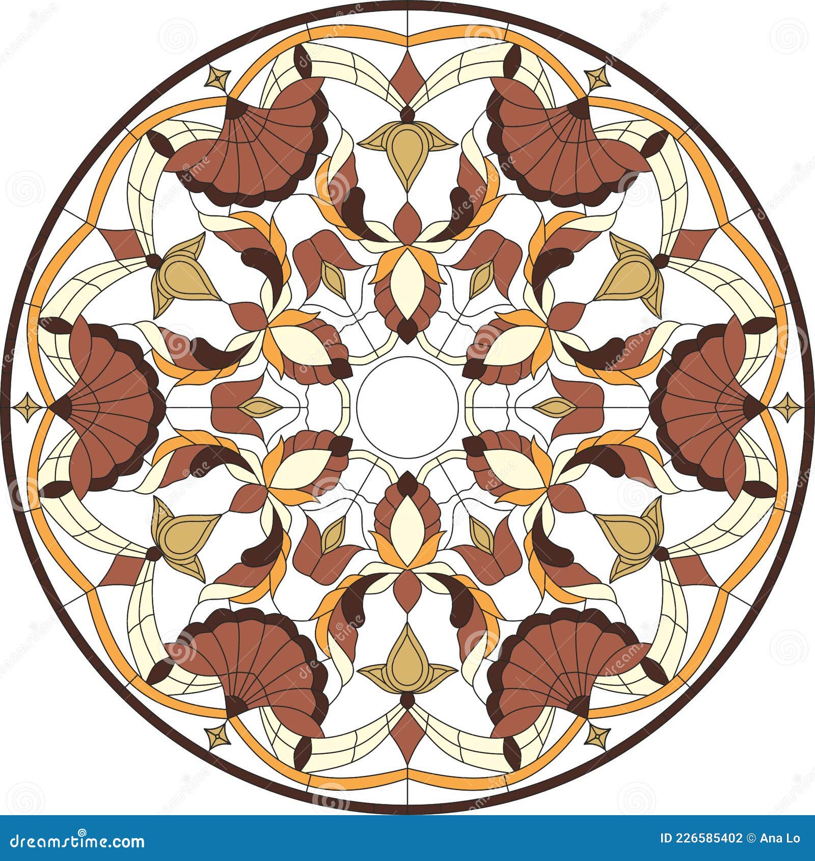 Vector Circle from a Floral Pattern. Stock Vector - Illustration of ...