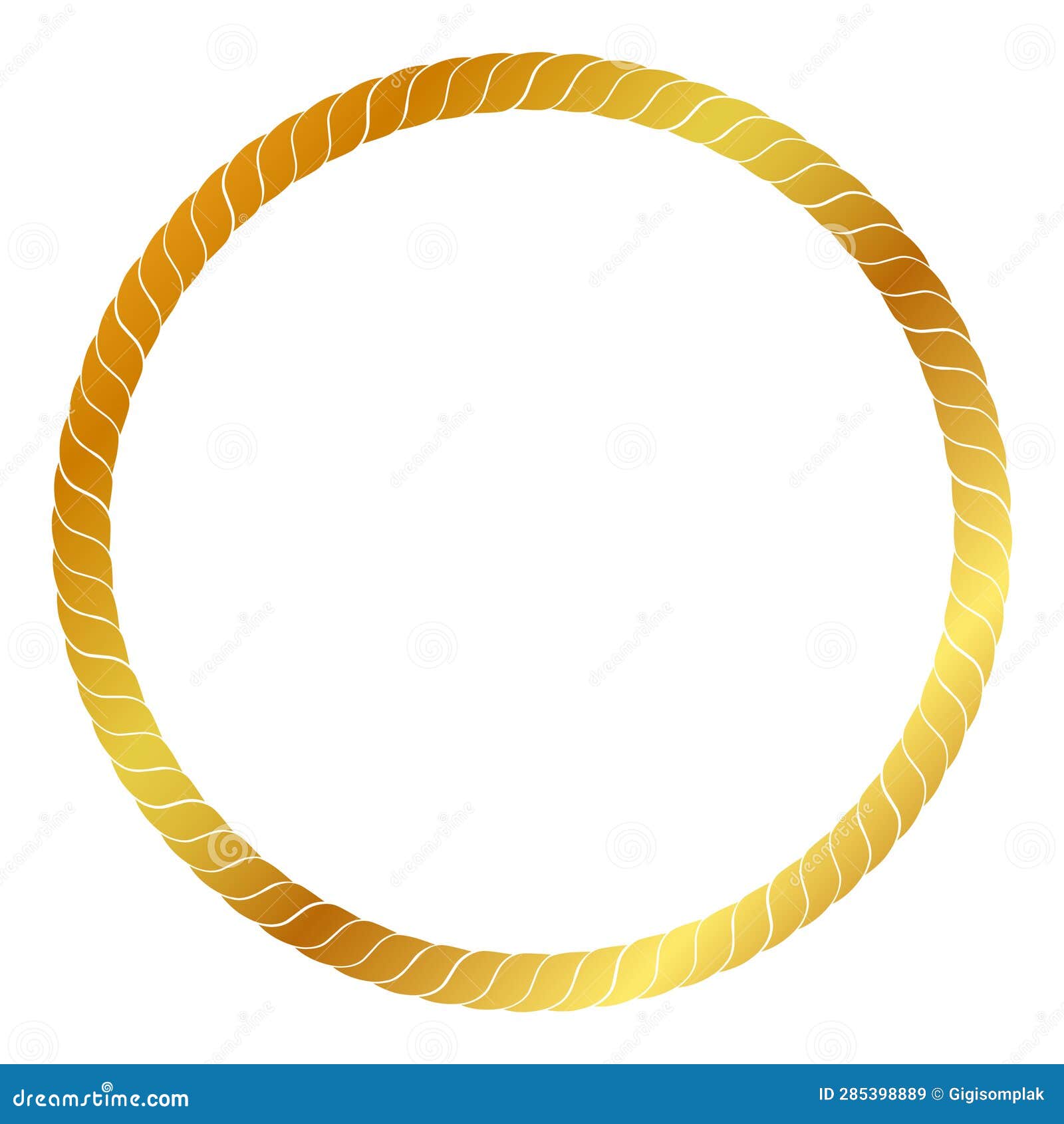 Vector Circle Frame from Golden Rope for Element Design Stock Vector ...
