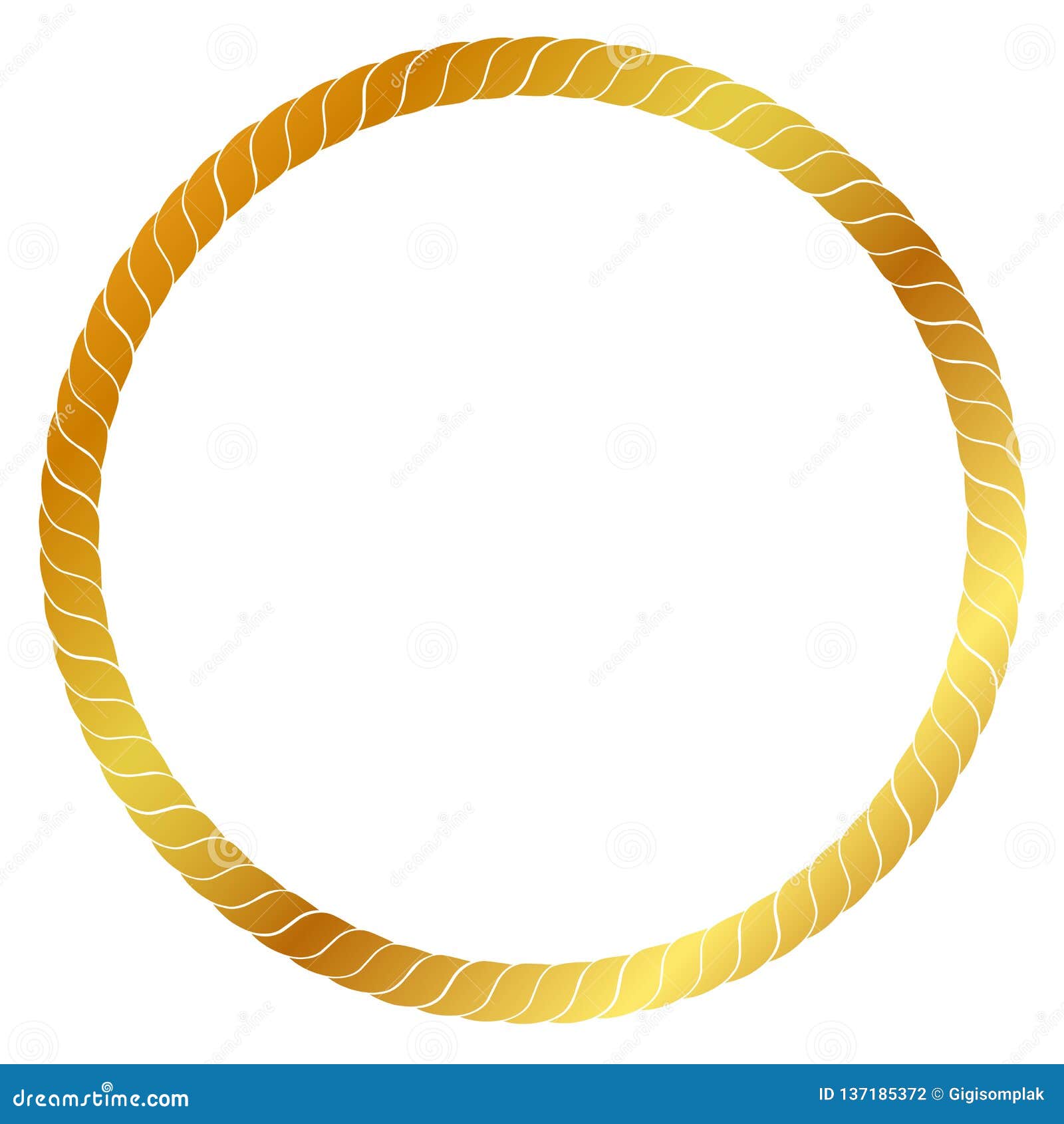 Vector Circle Frame from Golden Rope for Your Element Design at ...