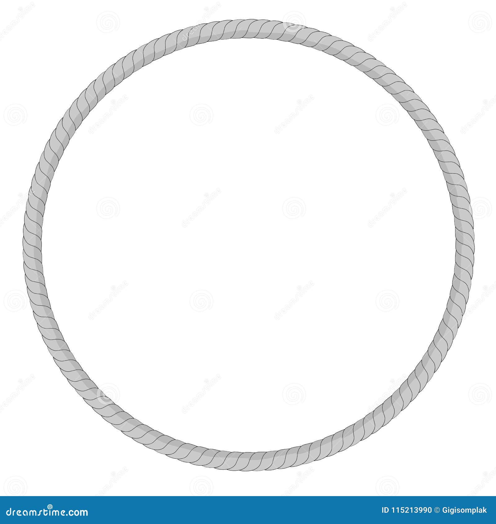Circle Frame from Gray Rope for Your Element Design, Isolated on White ...