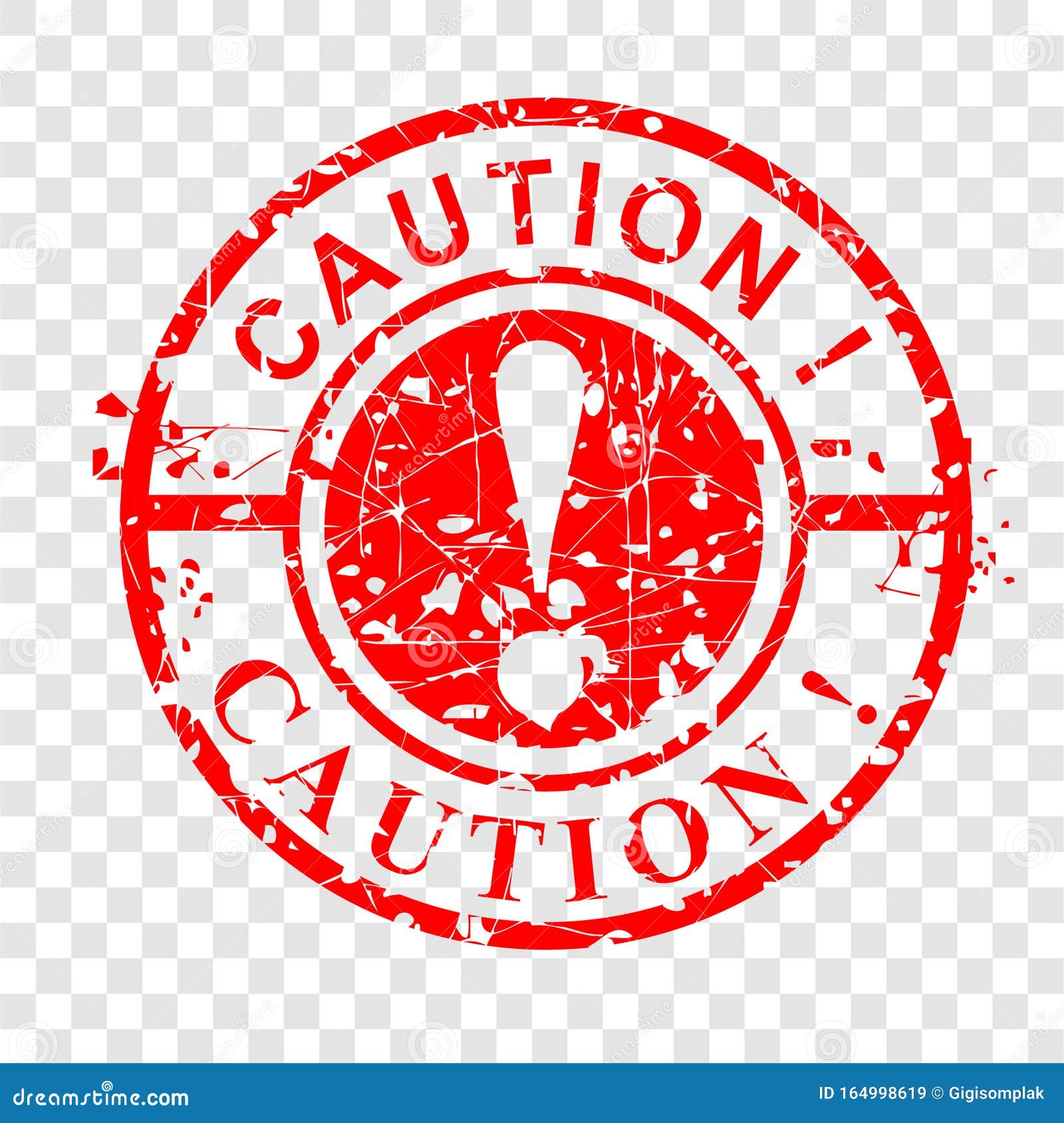 Simple Vector, Circle Grunge Red Rubber Stamp, Caution, Isolated on ... Simple Vector, Circle Grunge Red Rubber Stamp, Caution, Isolated on ...
