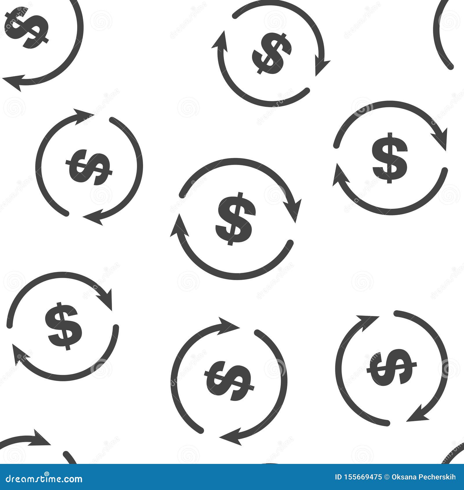 Vector Circle Icon with Arrow and Dollar Sign. Currency Exchange Symbol ...