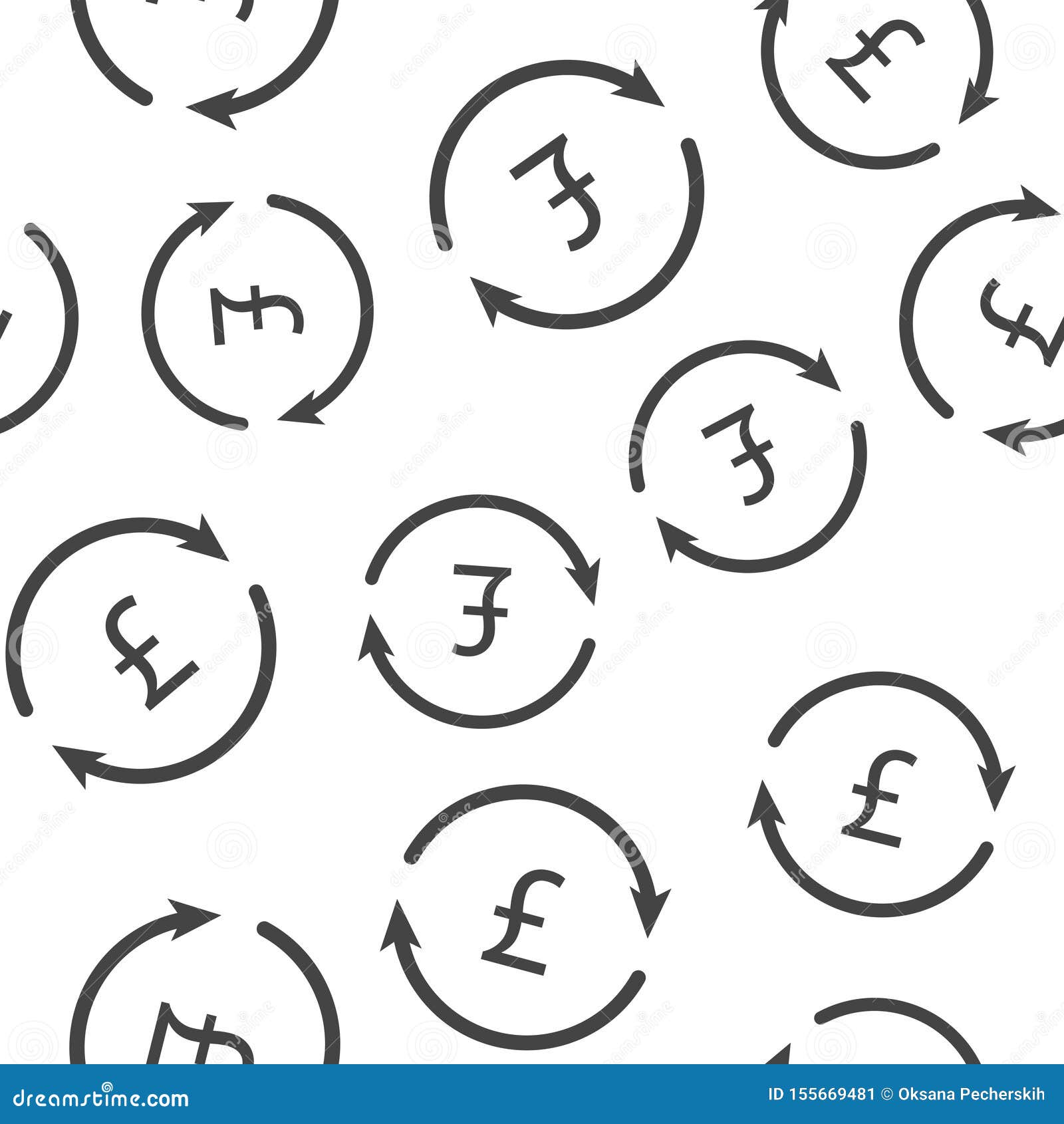 Vector Circle Icon with Arrow and Pound Sign. Currency Exchange Symbol ...
