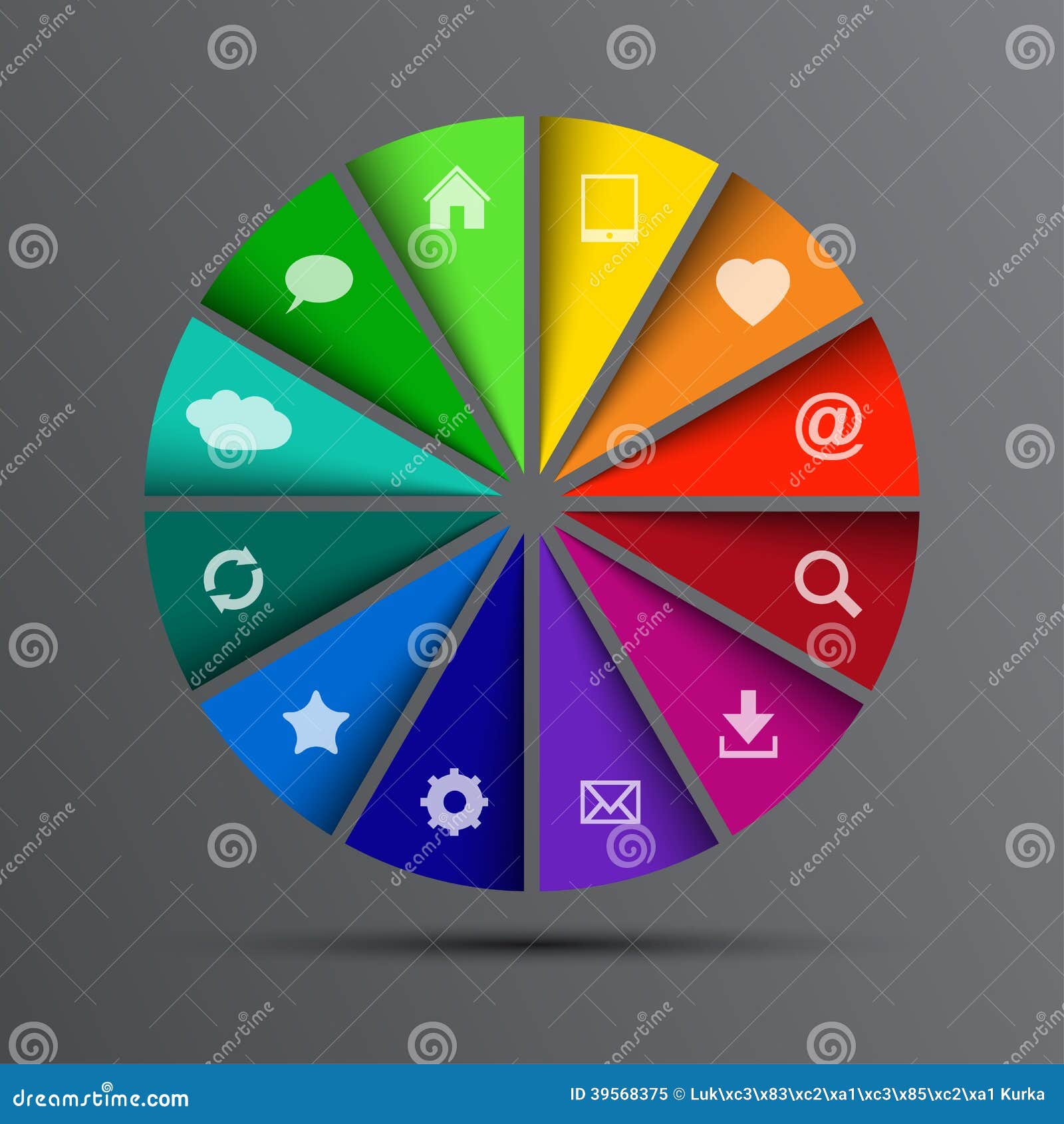 Vector circle with icons stock vector. Illustration of creative - 39568375