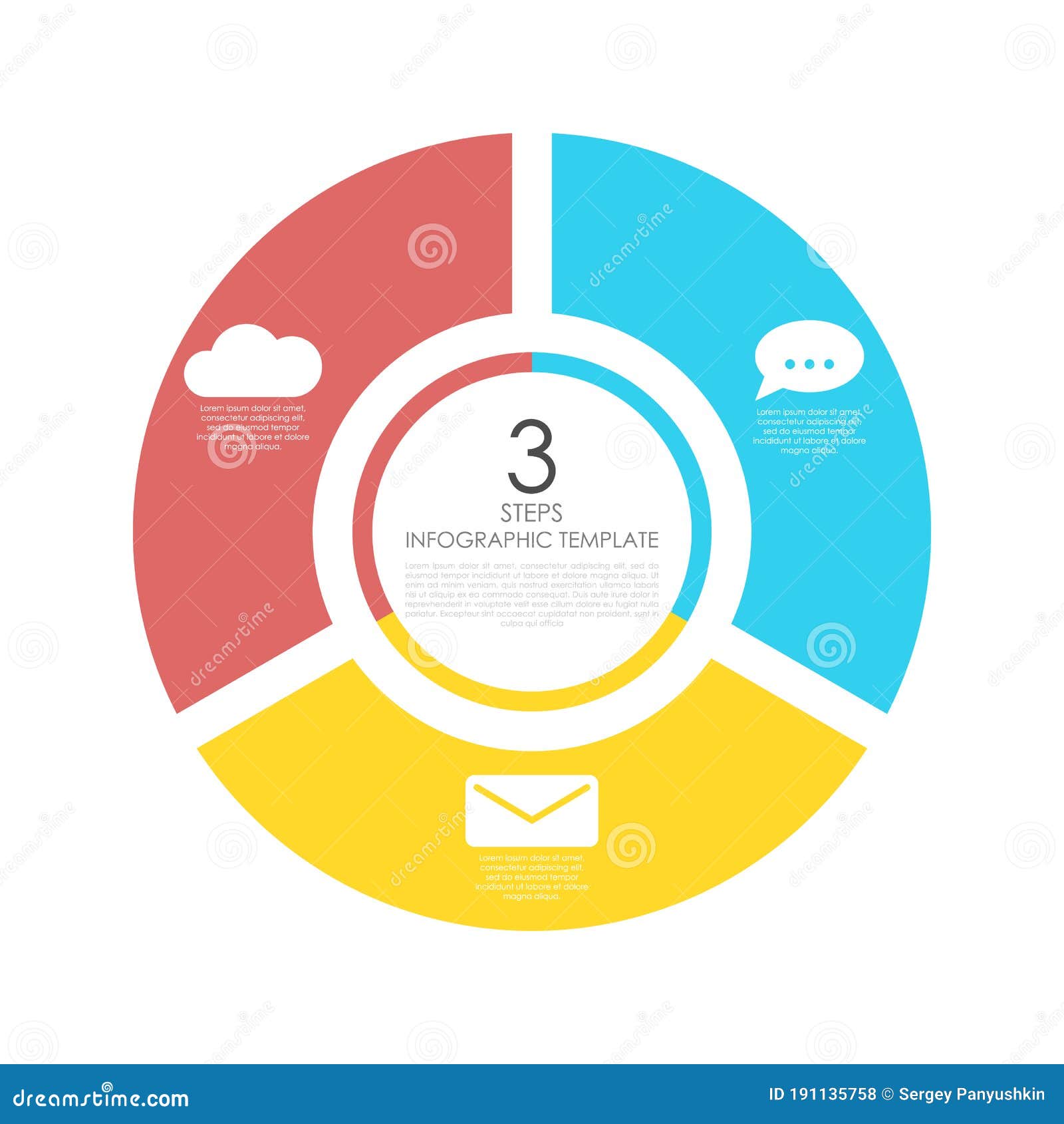 Vector Circle Infographic. Round Chart Template with 3 Options or Steps ...