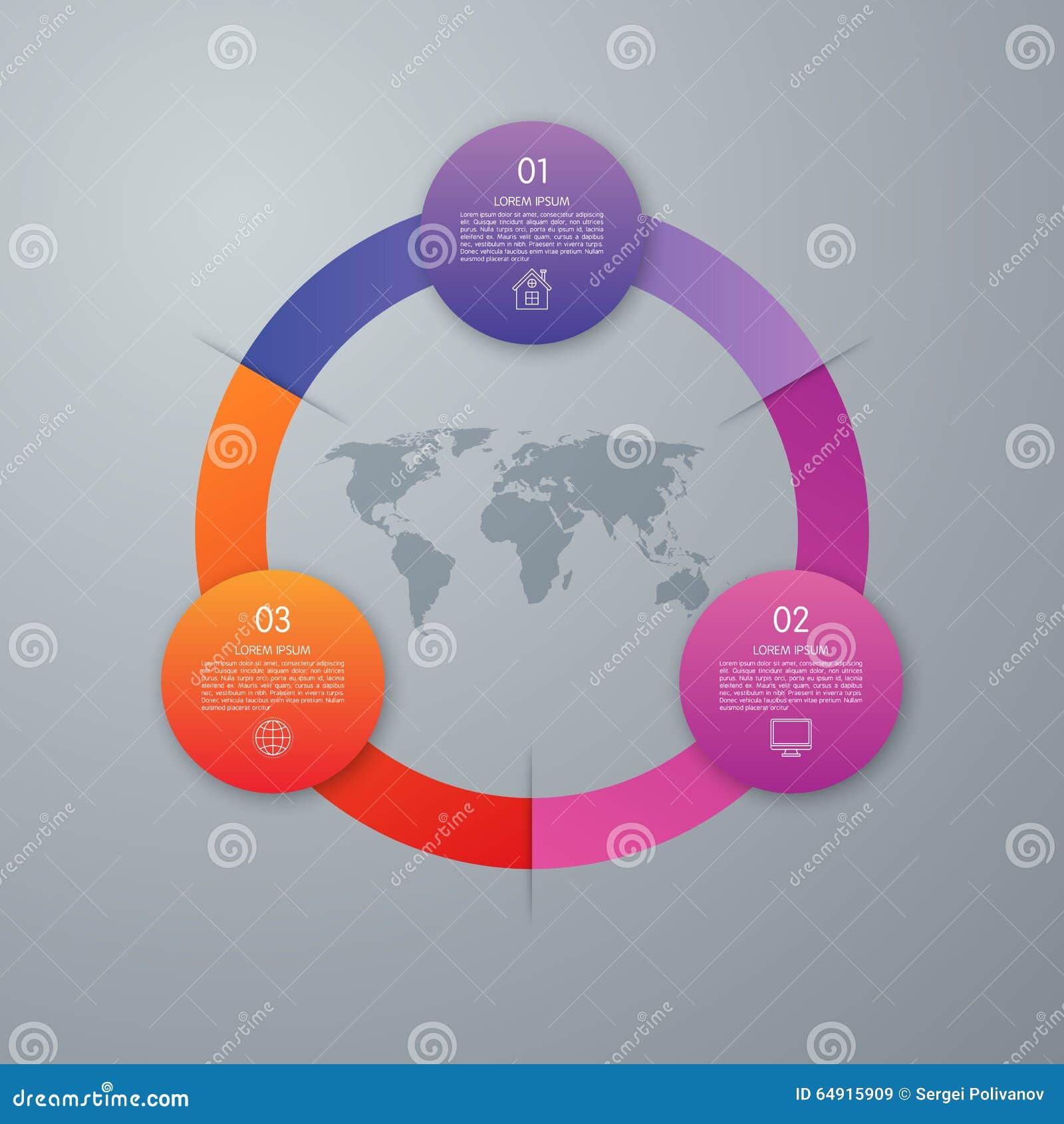 Vector circle infographic stock vector. Illustration of connected ...