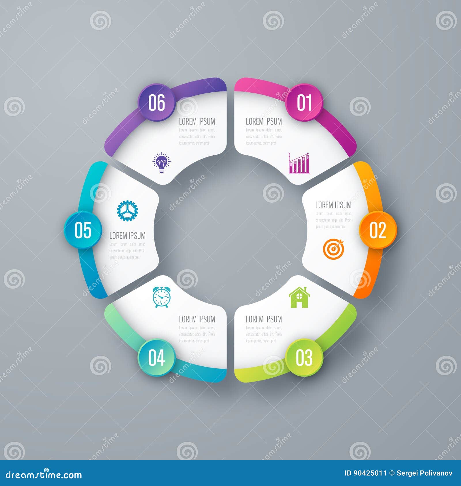 Vector Circle Infographic Template for Graphs Stock Vector ...