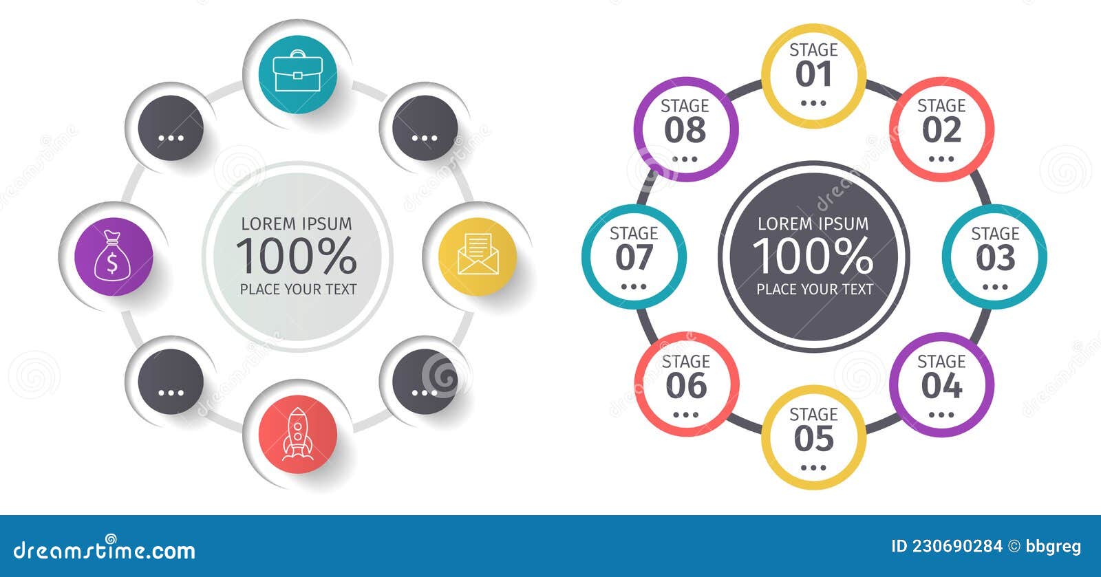 Vector Circle Infographics. Template for Cycle Chart, Graph ...