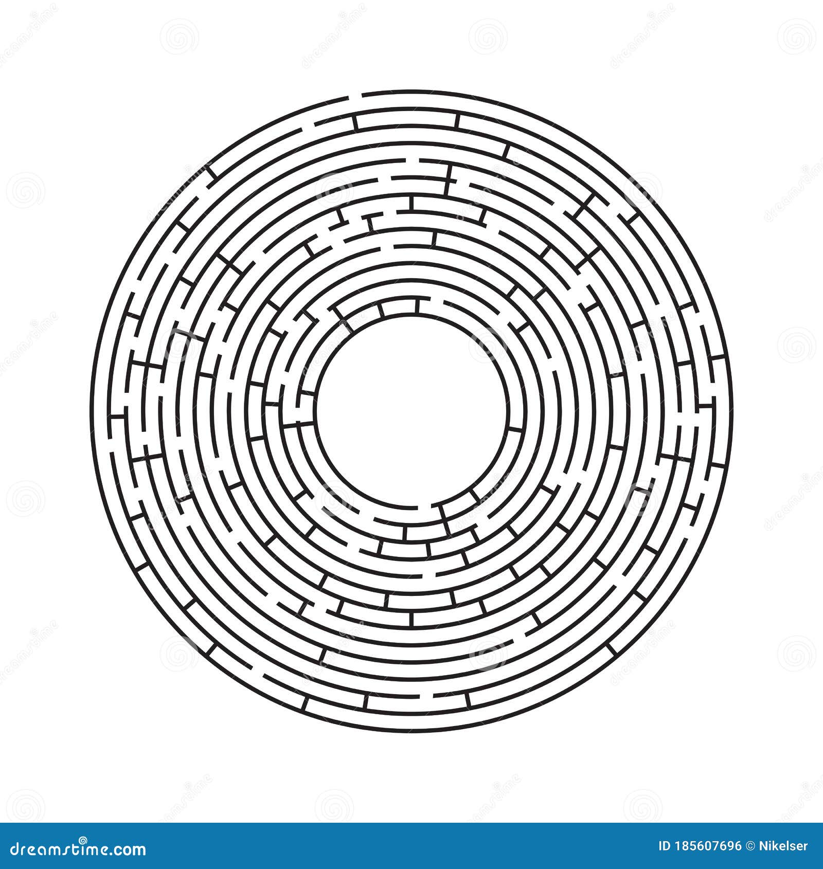 Vector Circle Labyrinth. Maze or Labyrinth with Entry and Exit ...