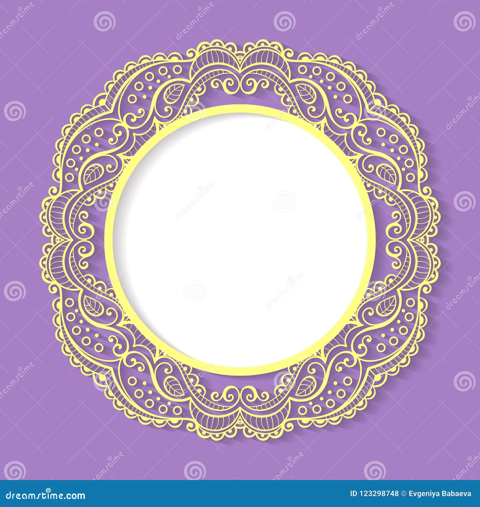 Vector circle lace frame. stock vector. Illustration of birthday ...