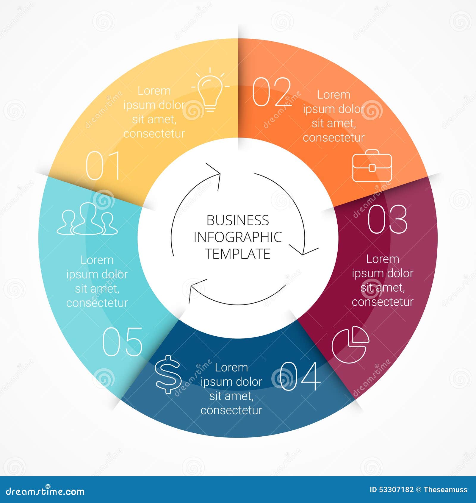 Vector Circle Line Infographic. Template for Cycle Stock Vector ...