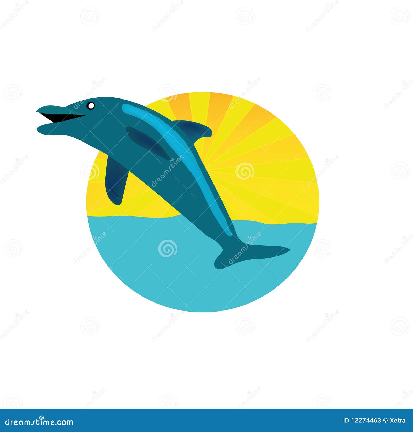 Vector Circle Logo with Dolphin Stock Vector - Illustration of kids ...