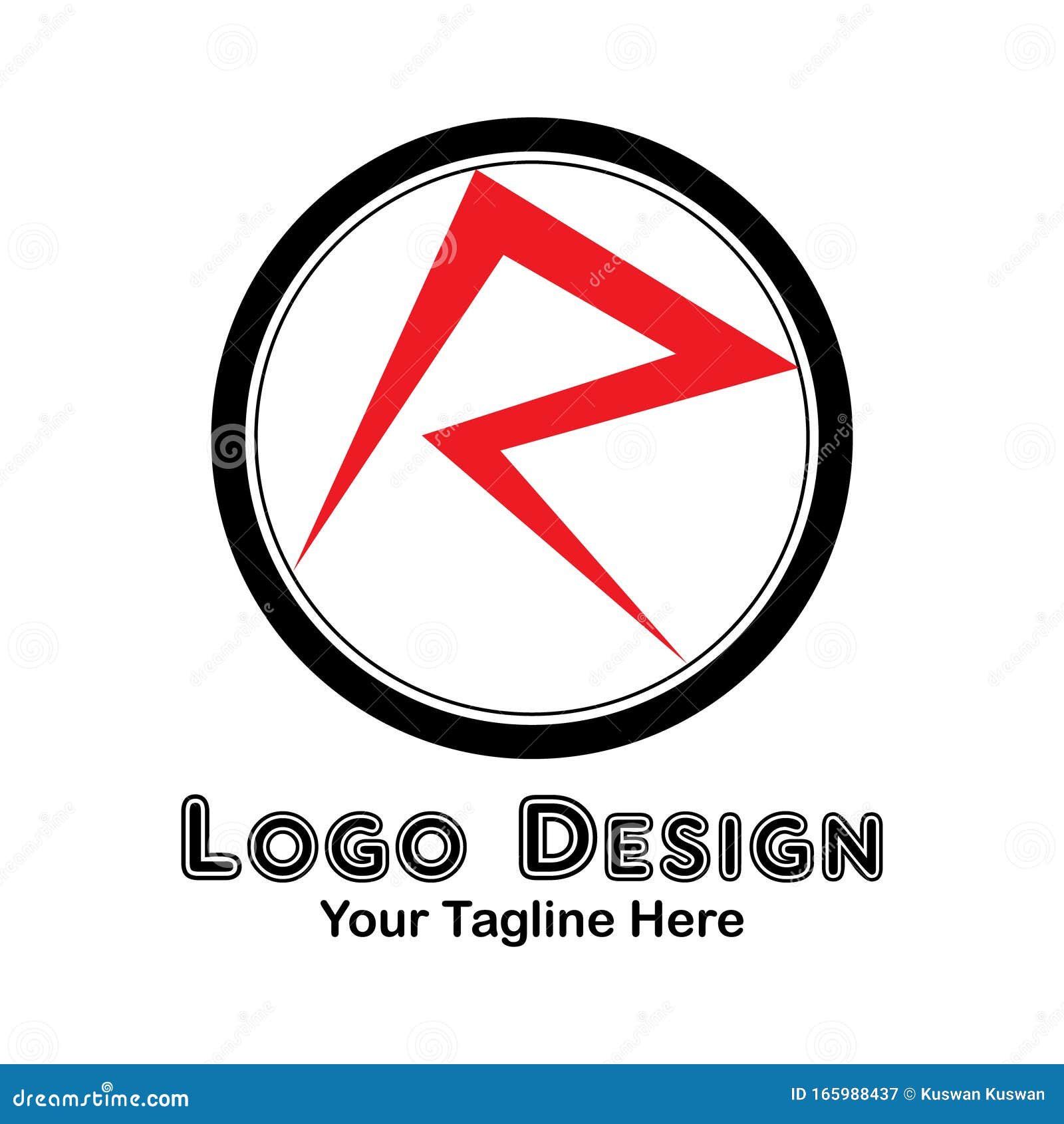 Vector Circle LOGO Letter R, Template Design in Eps.10. Editable File ...