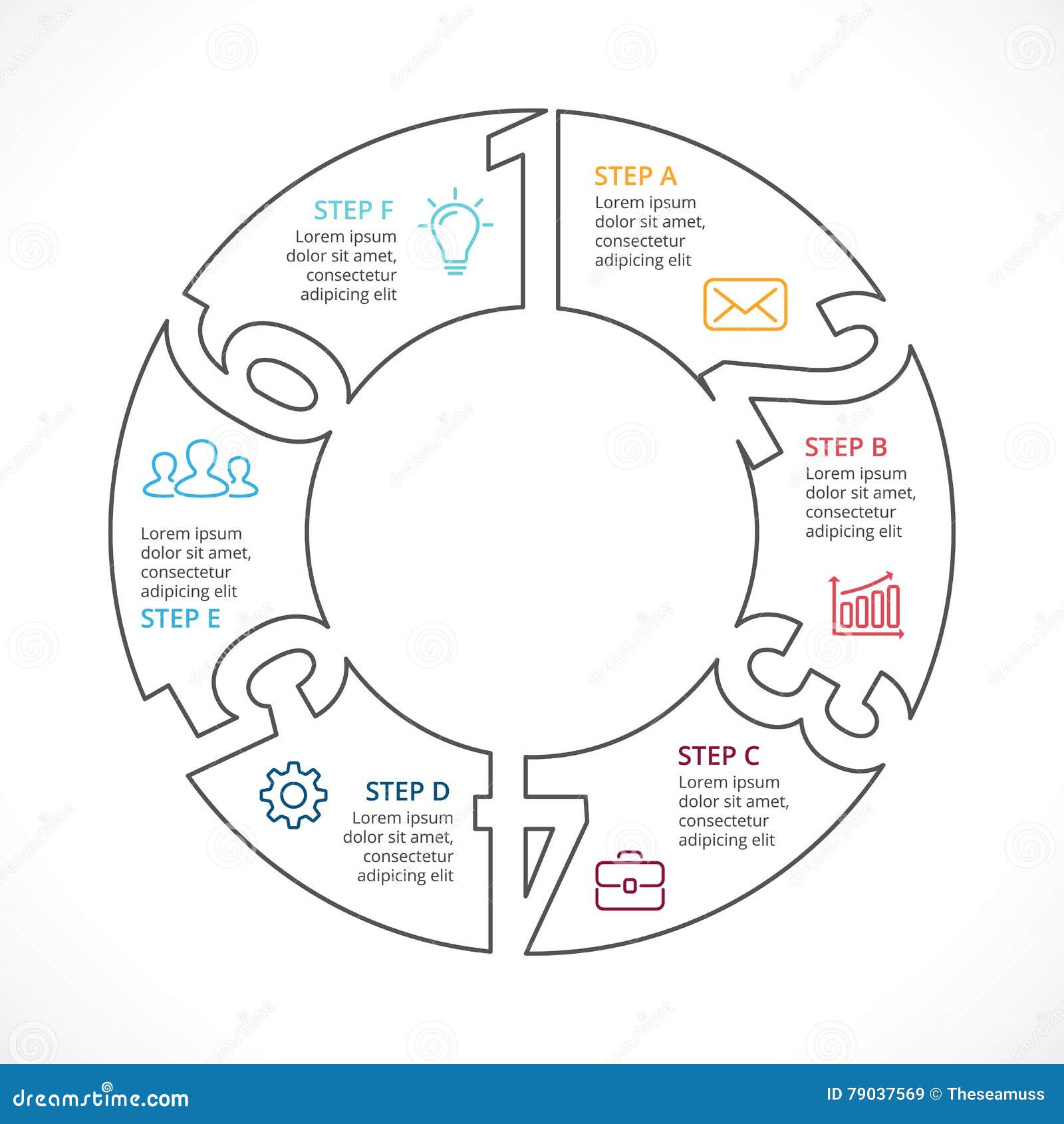 Vector Circle Numbers Linear Infographic Stock Vector - Illustration of ...