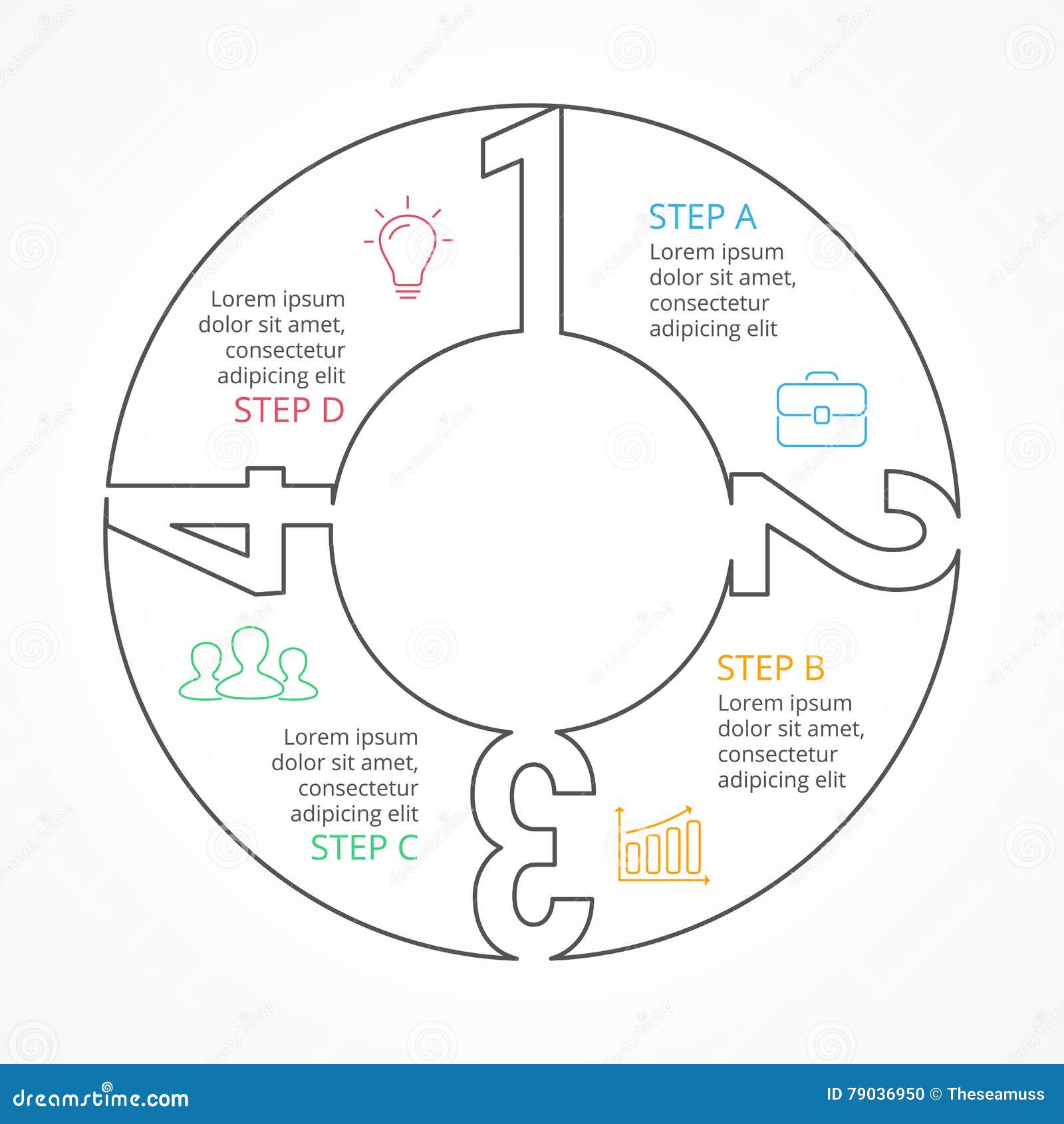 Vector Circle Numbers Linear Infographic, Cycle Diagram, Graph ...