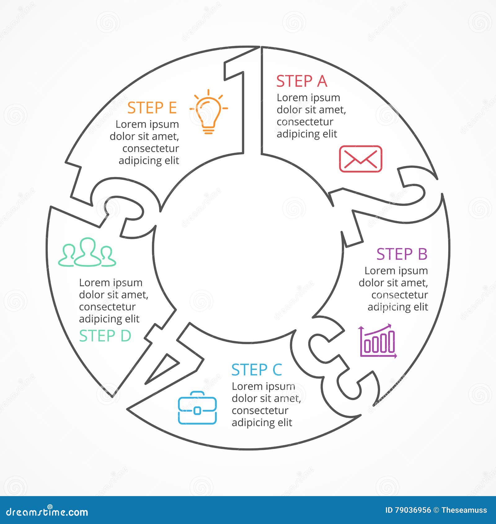 Vector Circle Numbers Linear Infographic, Cycle Diagram, Graph ...