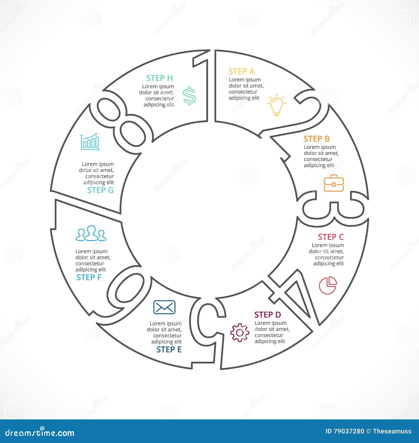 Vector Circle Numbers Linear Infographic, Cycle Diagram, Graph ...