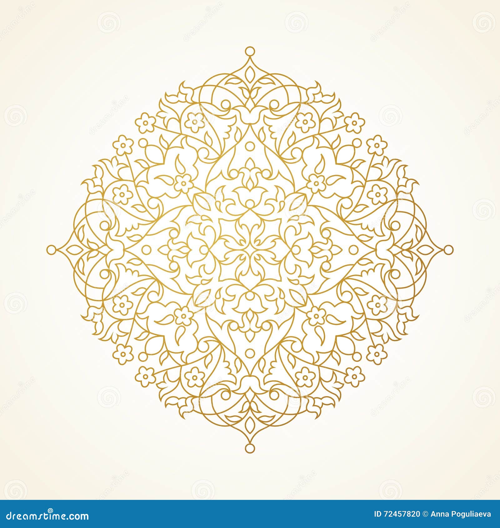 Vector Circle Pattern in Eastern Style. Stock Vector - Illustration of ...