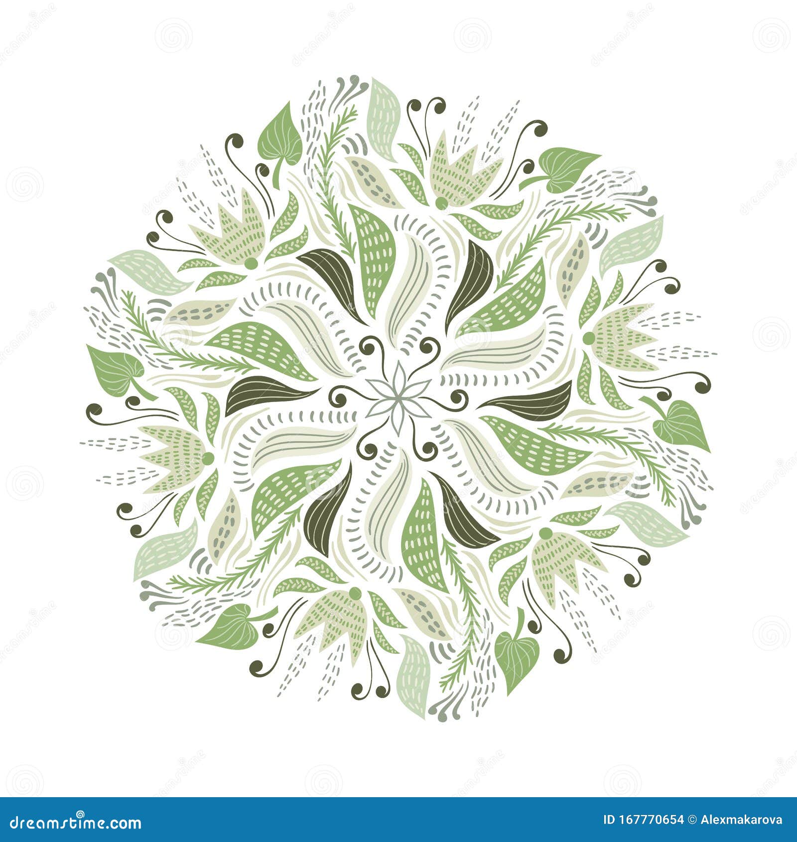 Vector Circle Pattern with Flowers Stock Vector - Illustration of ...