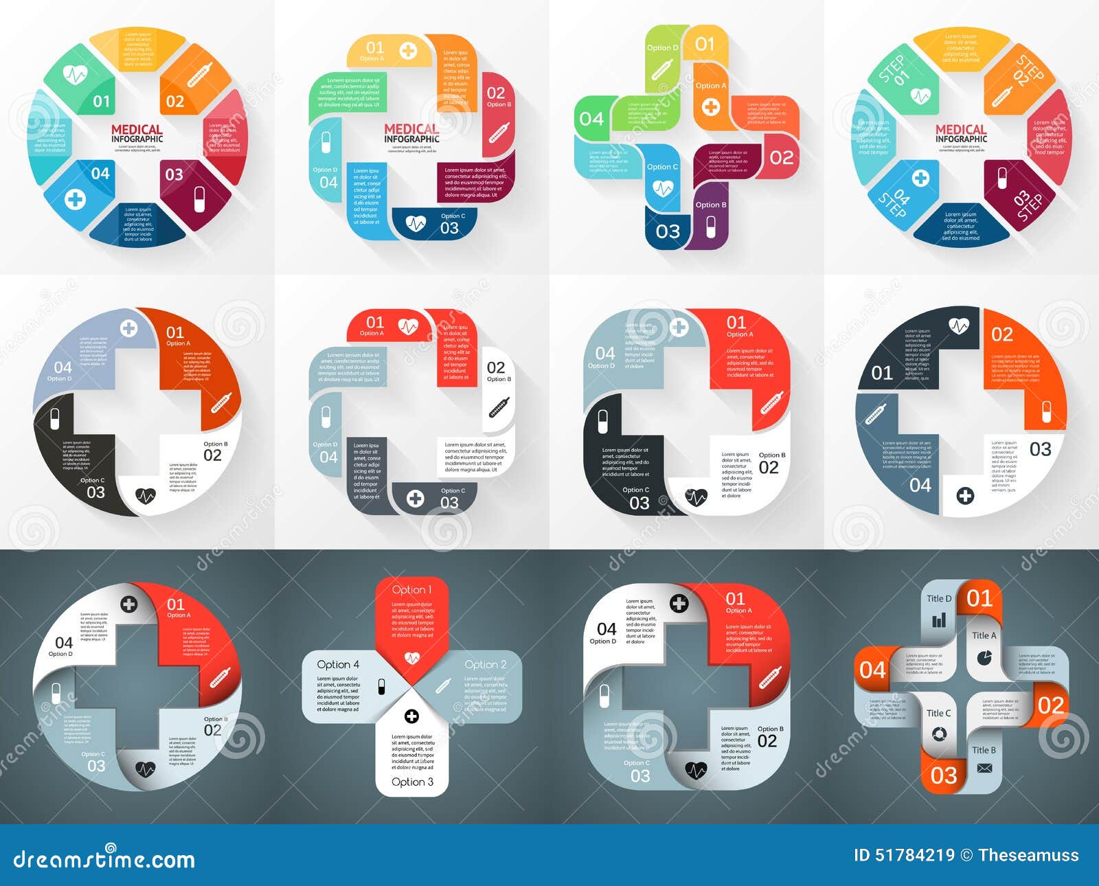 Vector Circle Plus Sign Infographic. Template for Stock Vector ...