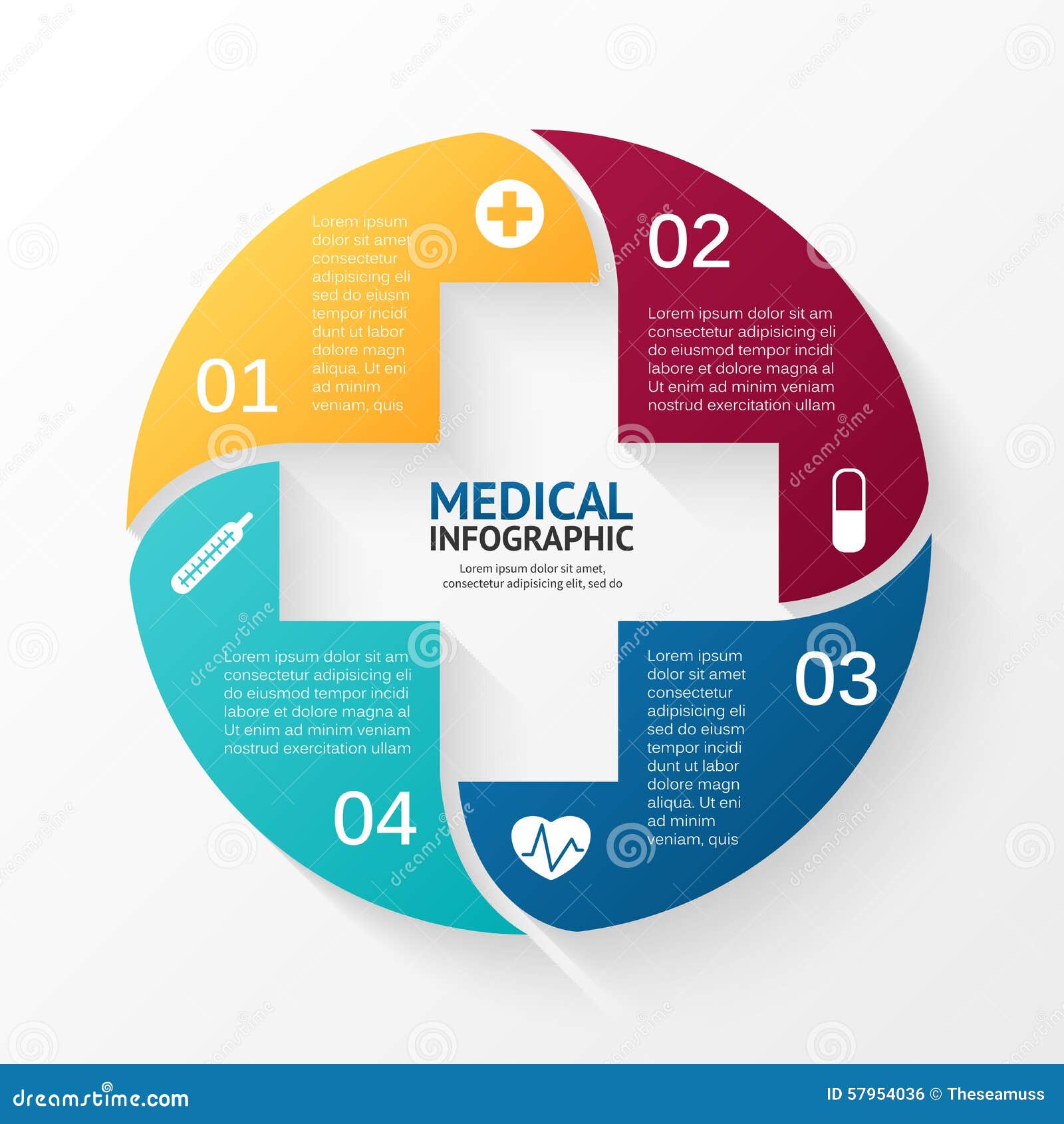 Vector Circle Plus Sign Infographic. Template for Stock Vector ...