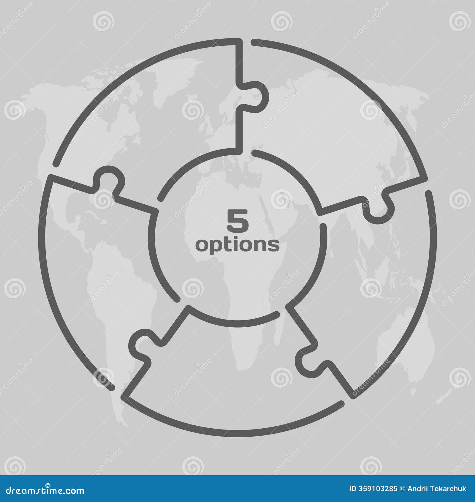 Circle Diagram Infographic in 5 Steps or Options Stock Illustration ...