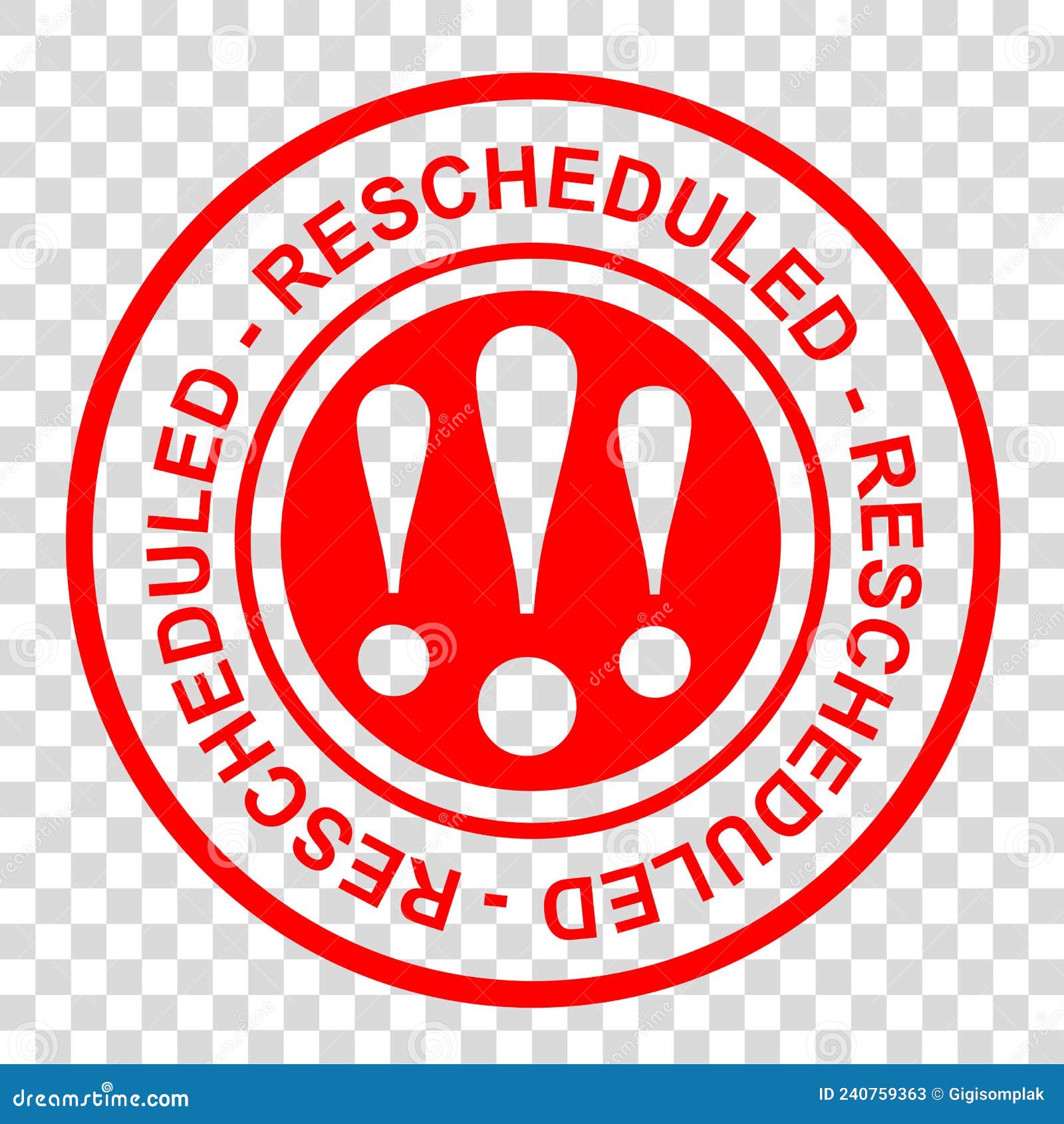 Rescheduled Seal Label Sign Red Stamp On White Royalty-Free Stock Image ...