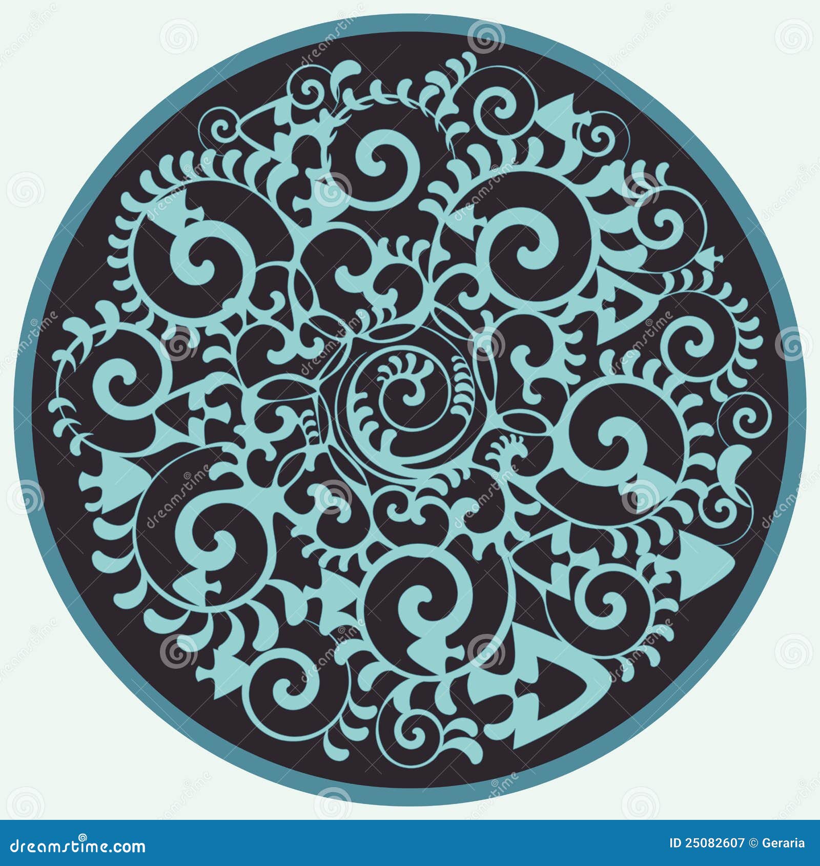 Vector Circle with Sea Elements Stock Illustration - Illustration of ...