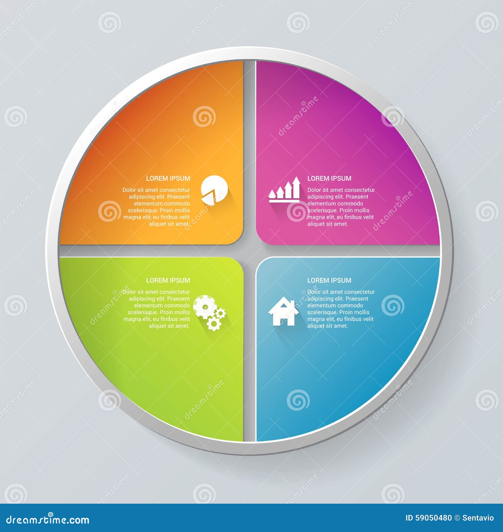 Vector Circle Segment Infographics Mockup Template Background ...