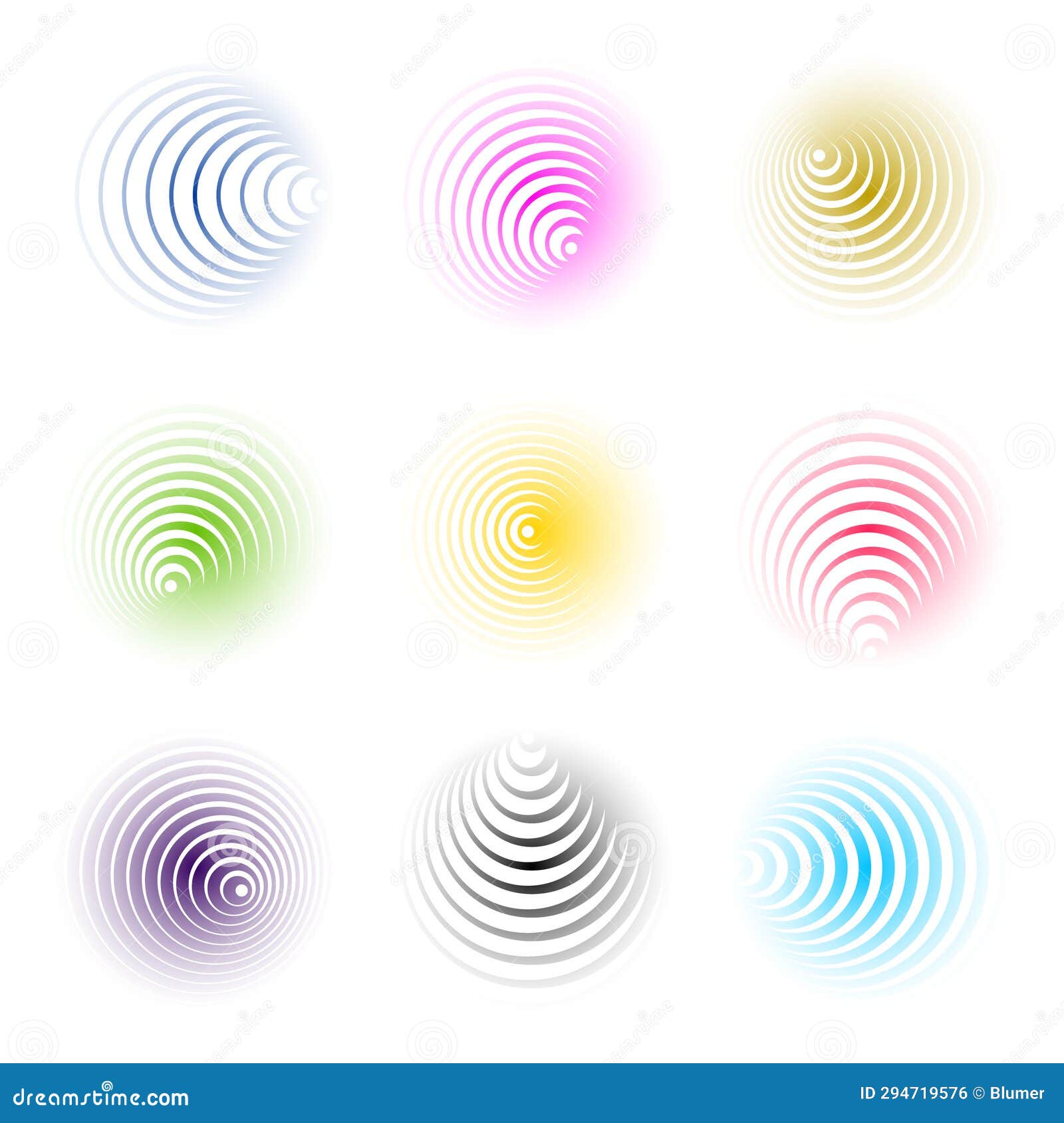 Vector Circle Spiral Creative Design Elements Set Stock Vector ...