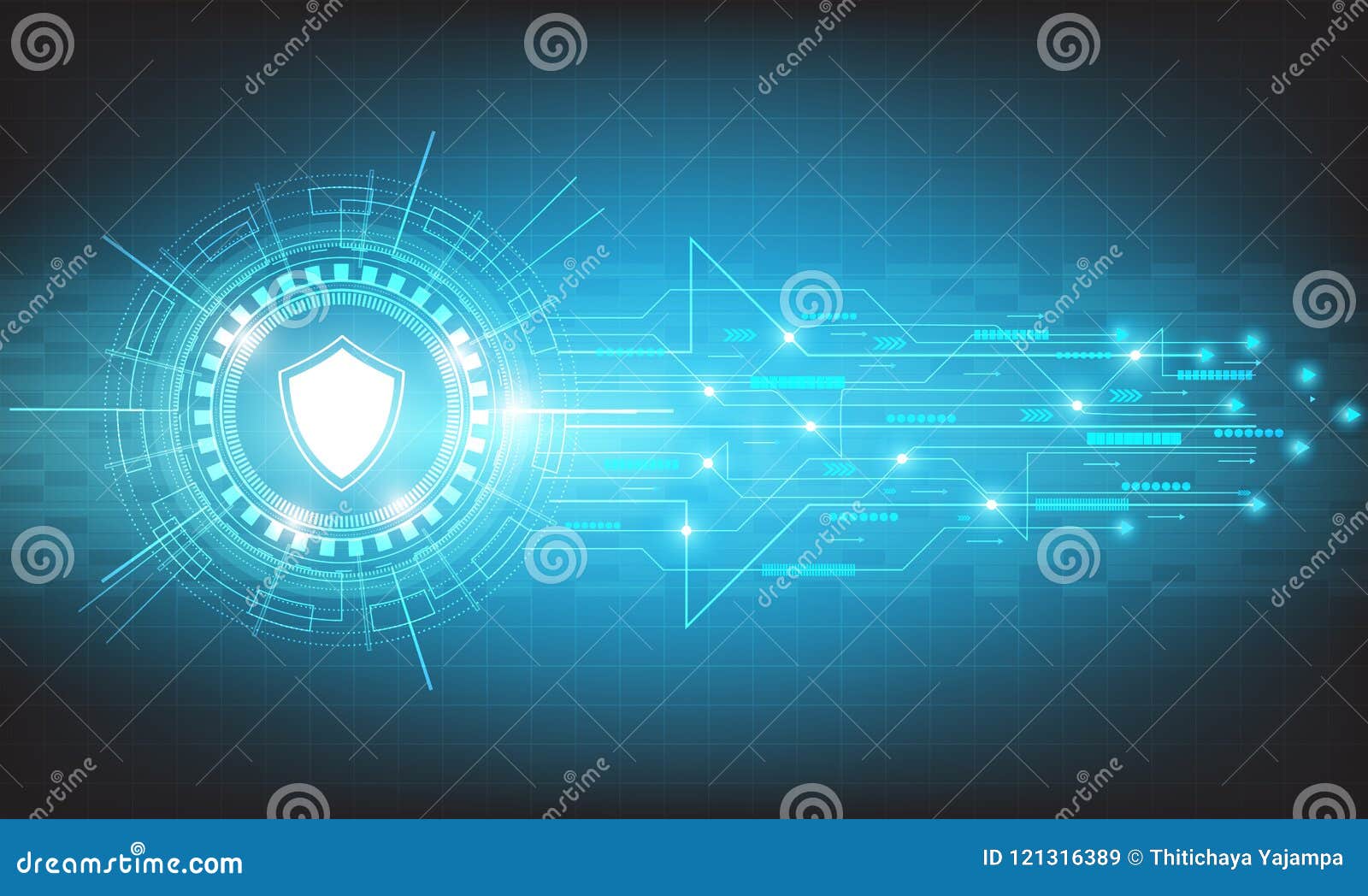 Vector Circle Tech Security with Various Technological Design. Stock ...