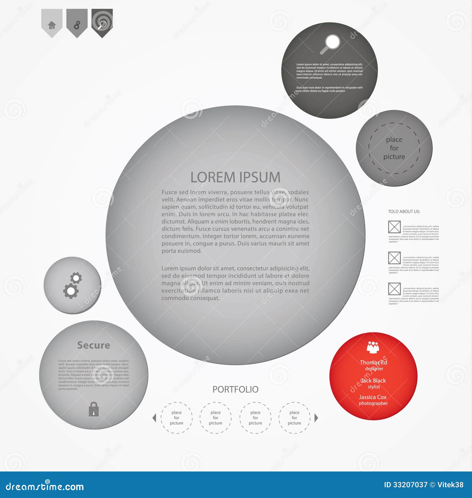 Vector Circle Template. Circles with Space for Your Content in T Stock ...