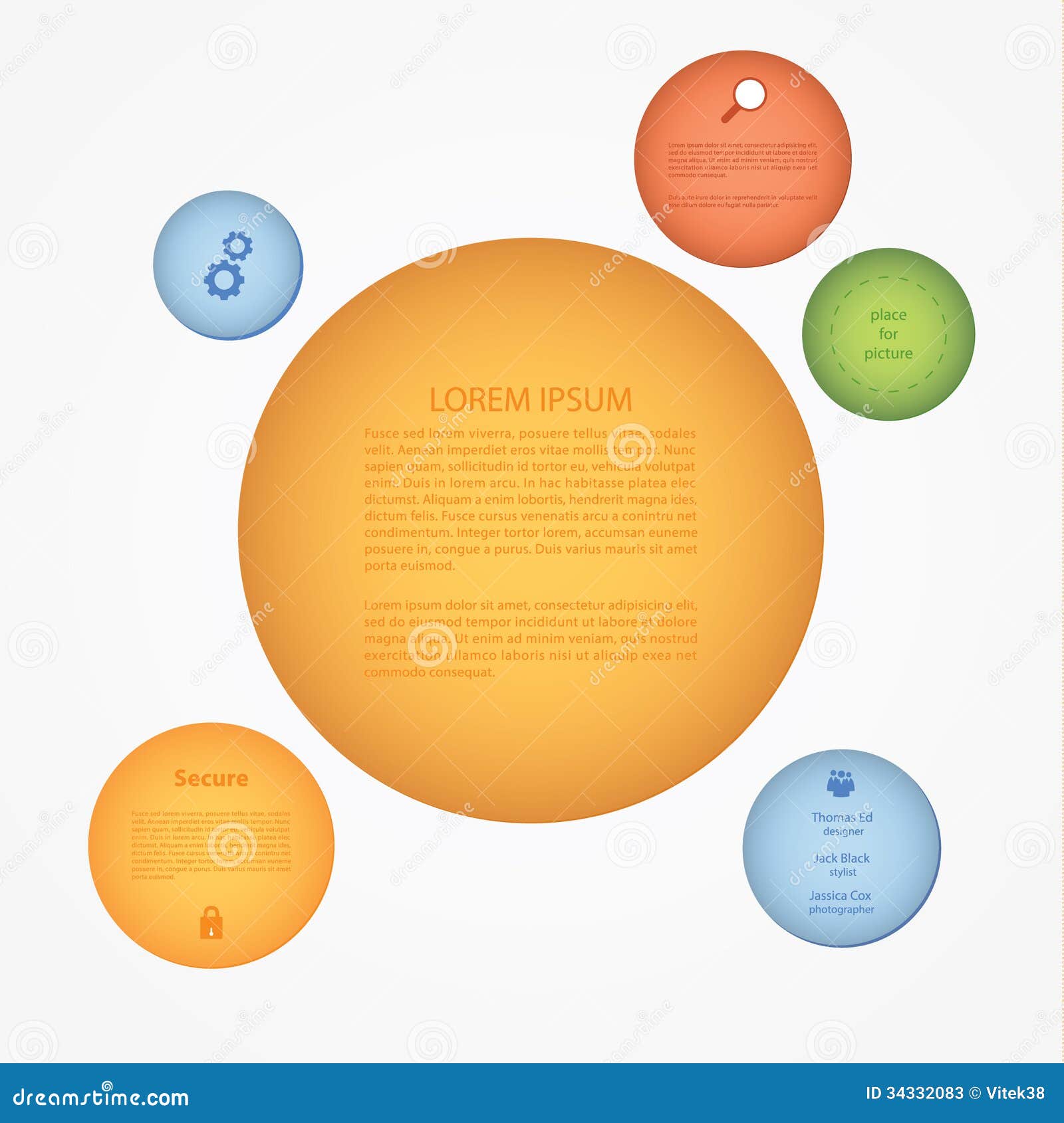 Vector Circle Template. Circles with Space for Your Content in T Stock ...