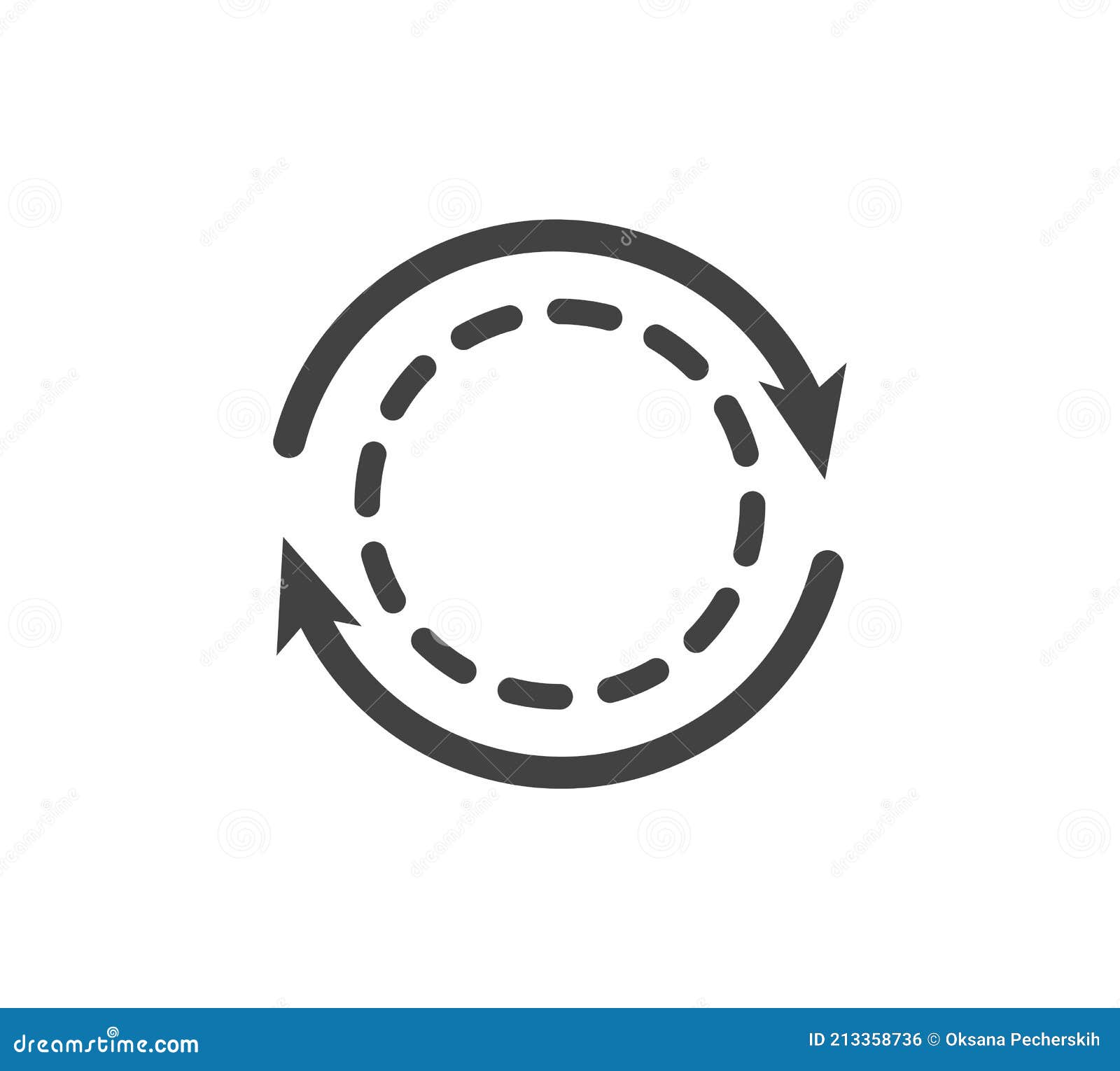 Vector Circle and Two Arrows Icon on White Isolated Background Stock ...