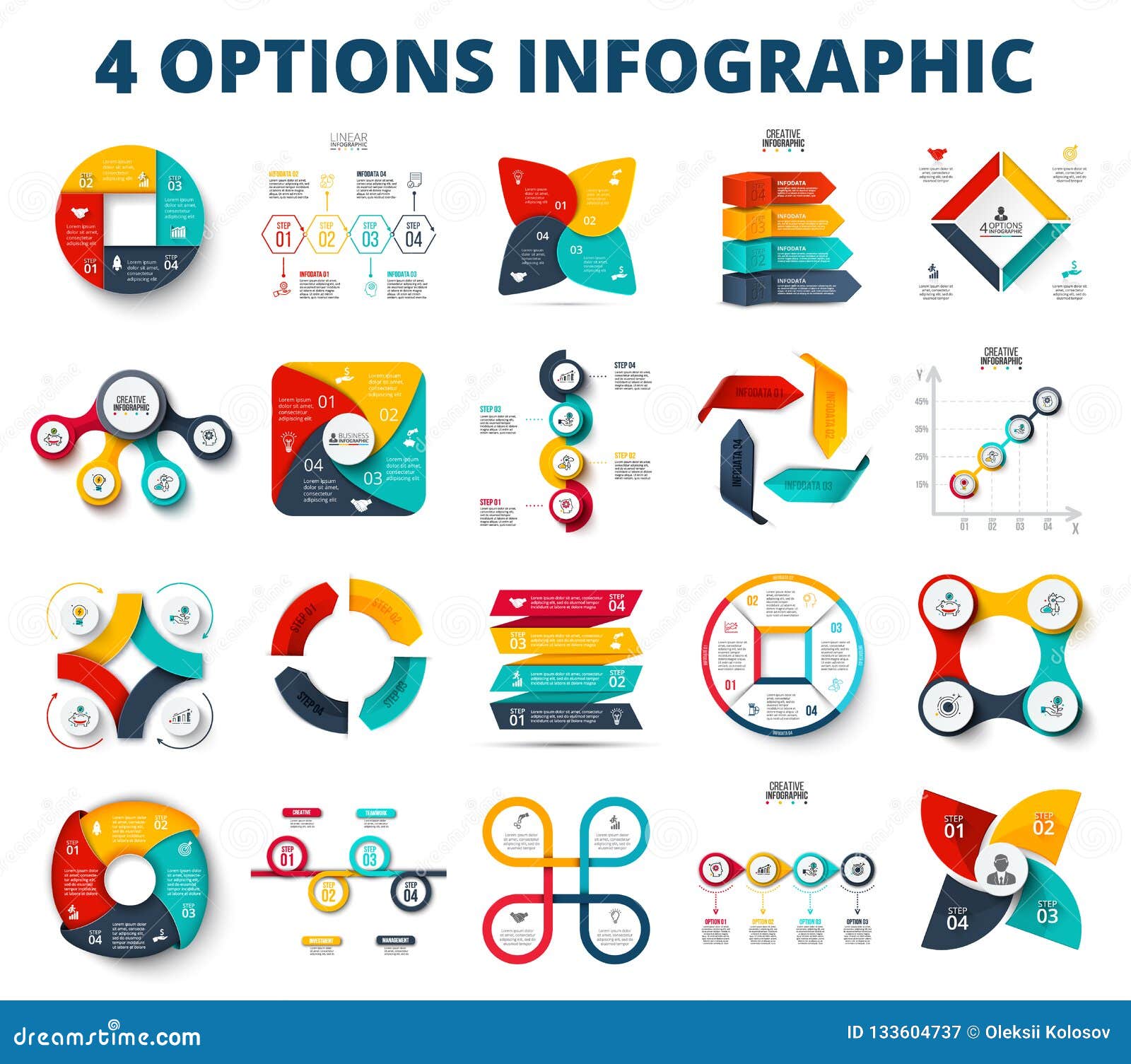 Vector Circles, Arrows, Square for Presentation. Abstract Business ...